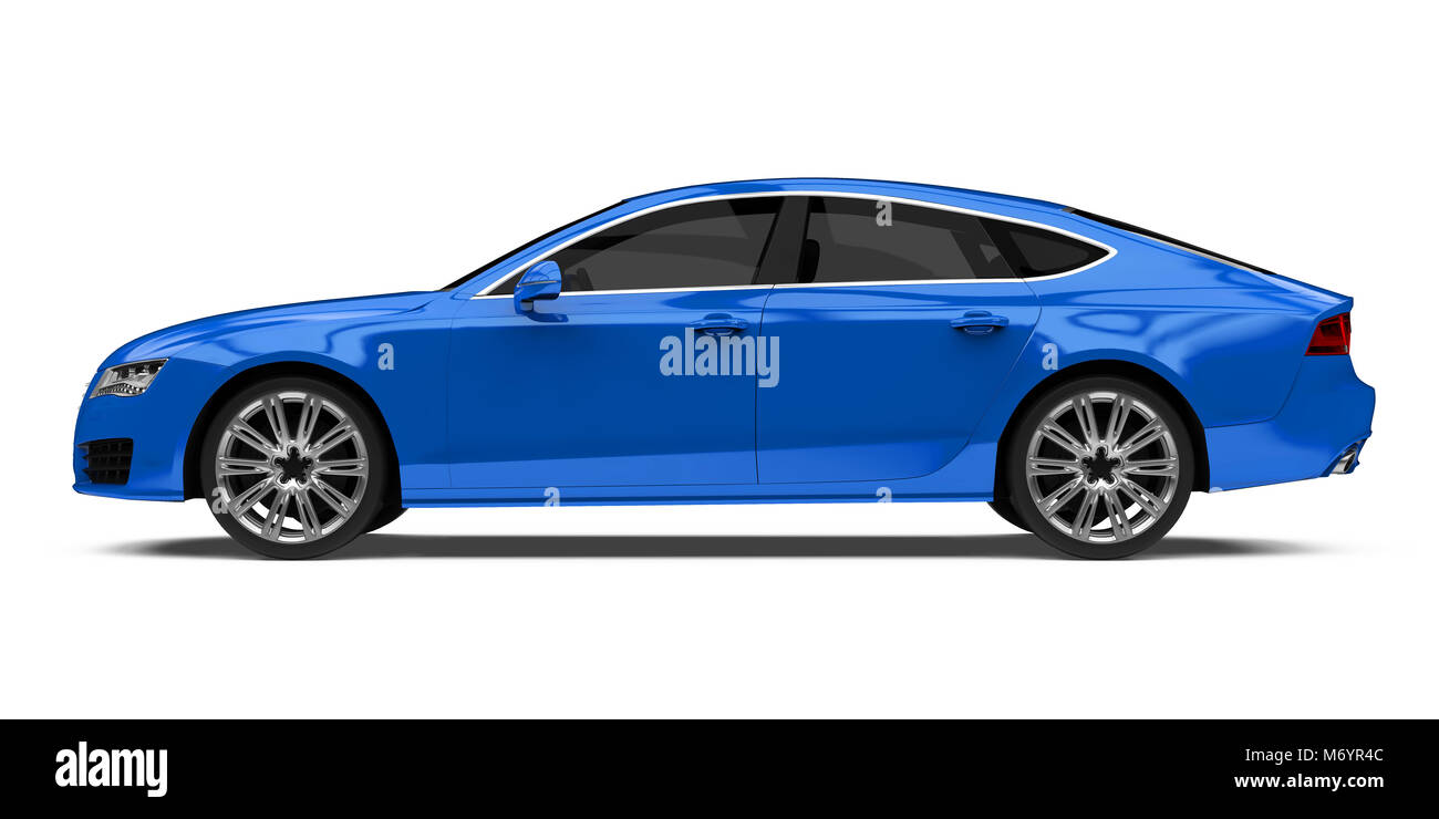 Luxury Blue Sedan Car Isolated Stock Photo - Alamy