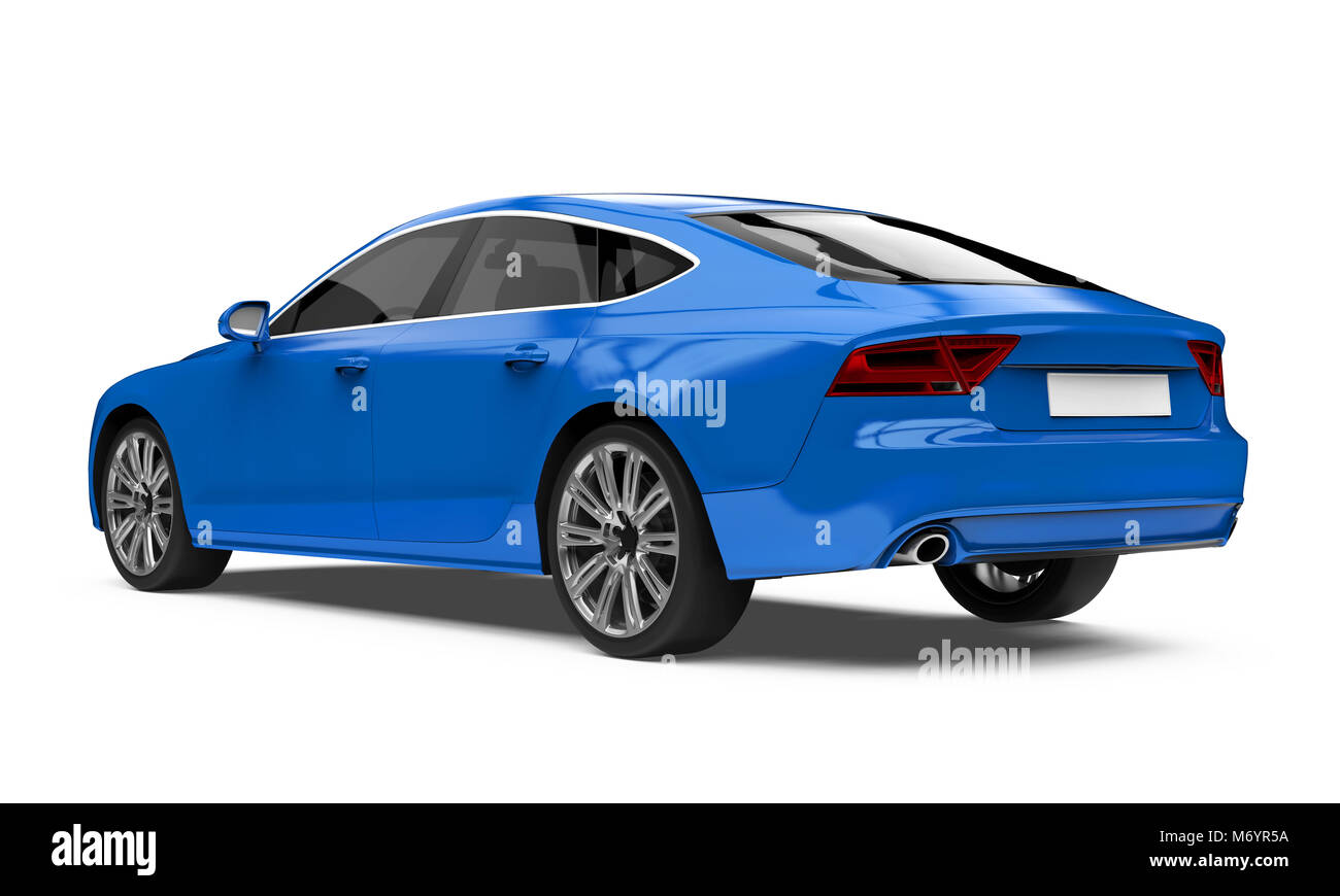 Luxury Blue Sedan Car Isolated Stock Photo - Alamy