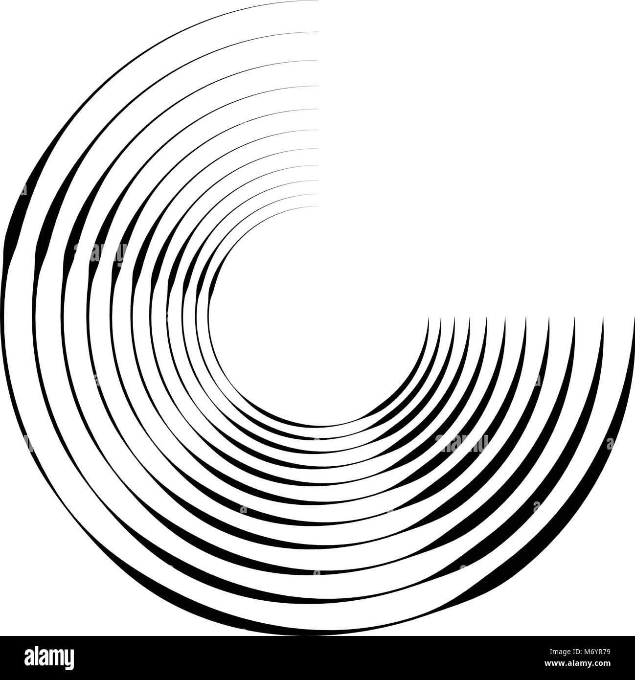 Geometric radial element. Abstract concentric, radial geometric motif ...