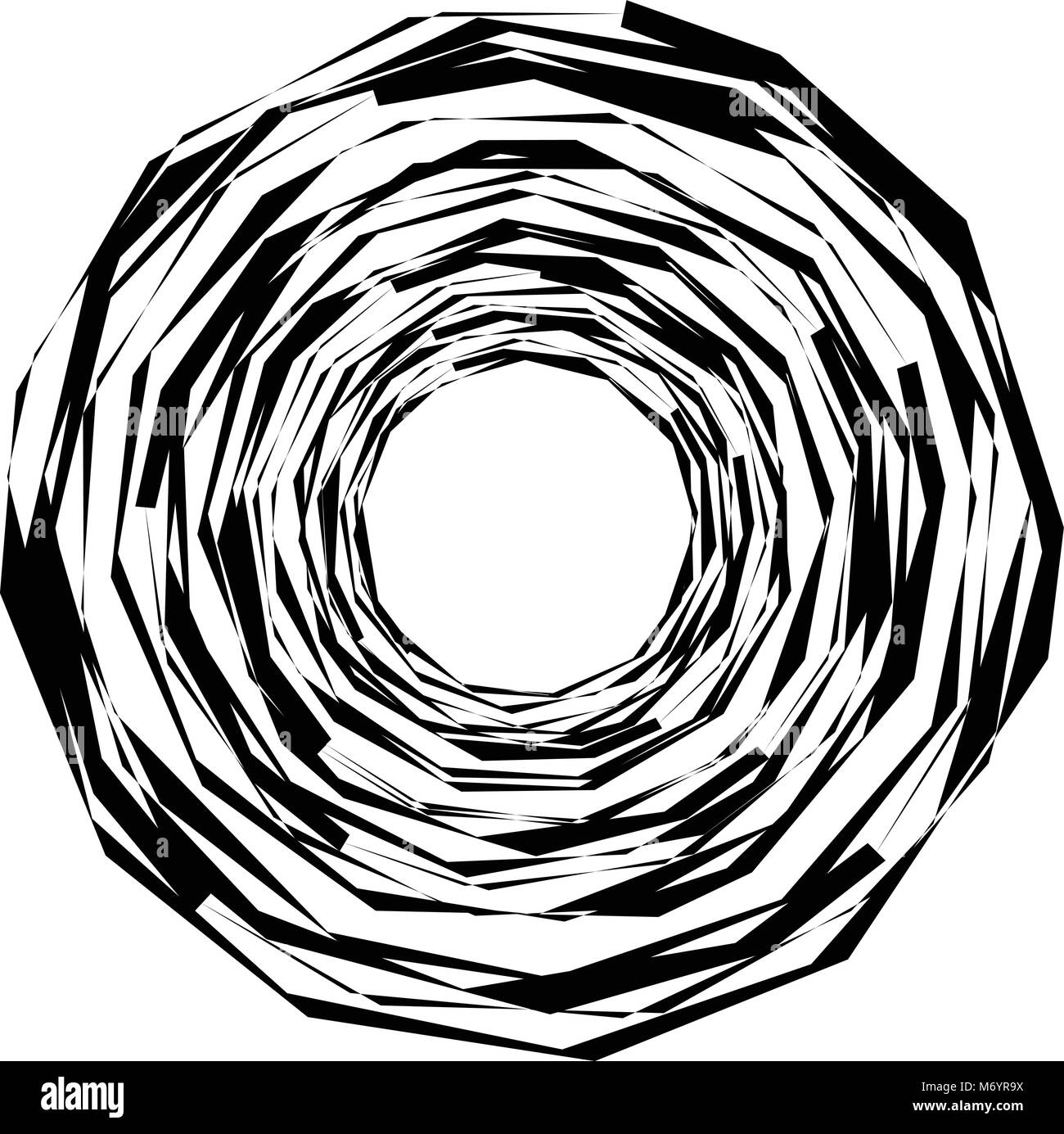 Geometric radial element. Abstract concentric, radial geometric motif ...