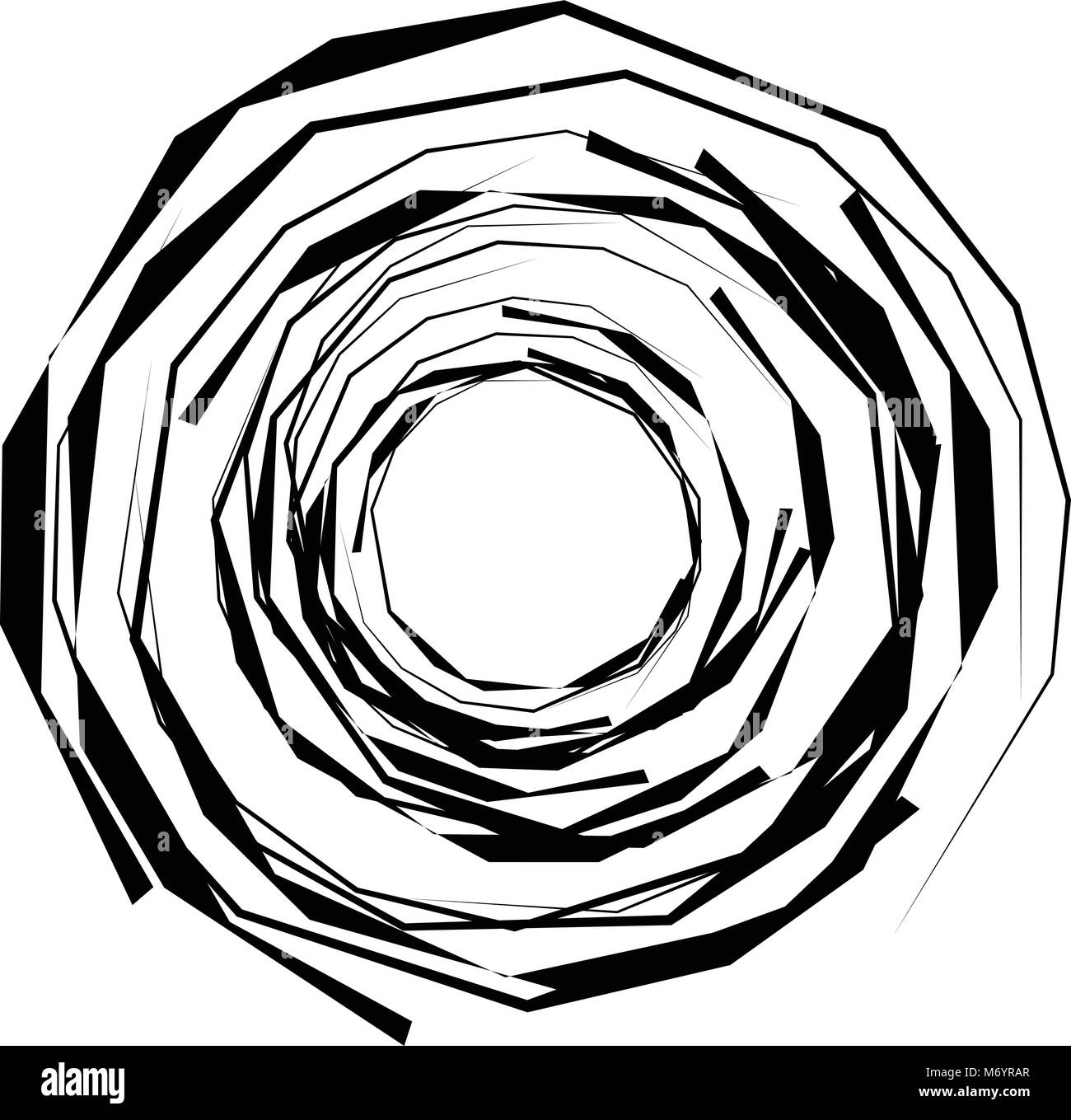 Geometric radial element. Abstract concentric, radial geometric motif ...