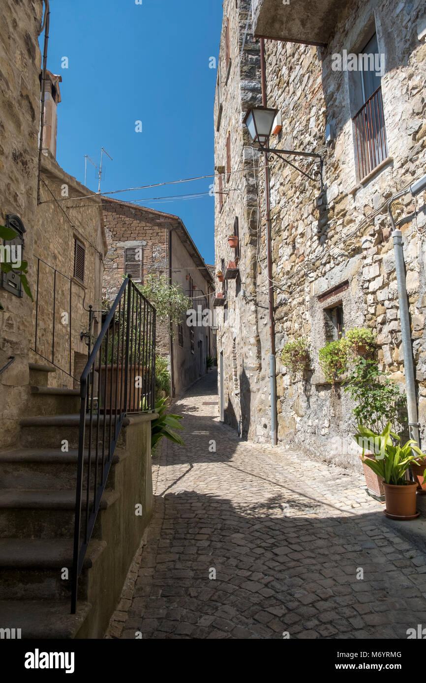 Historic town of Baschi (Terni, Umbria, Italy) at summer. Old typical ...