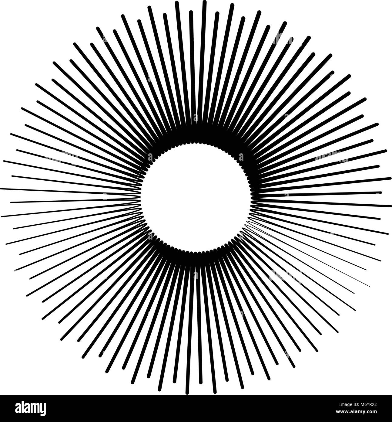 Geometric radial element. Abstract concentric, radial geometric motif ...