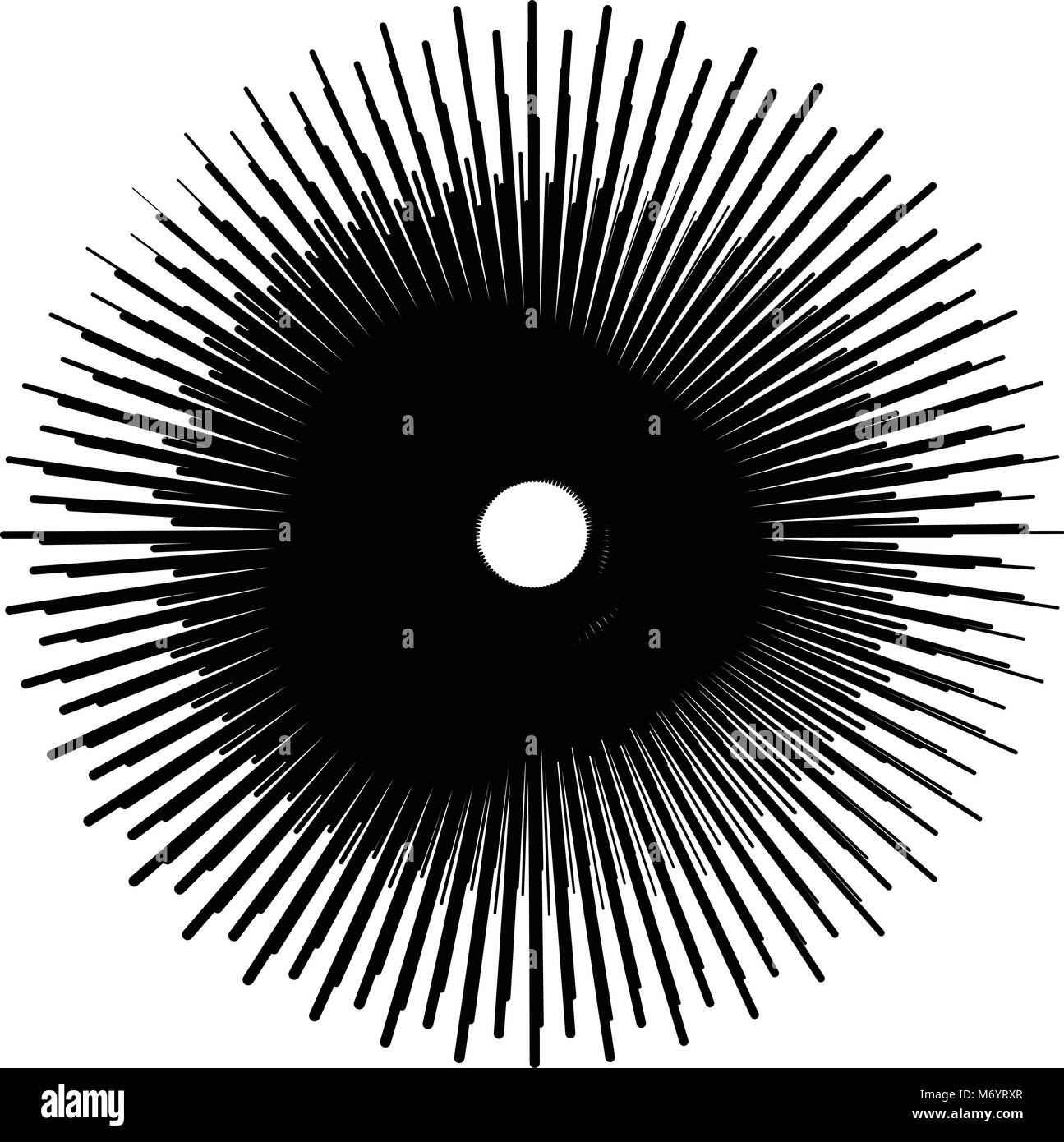 Geometric radial element. Abstract concentric, radial geometric motif ...