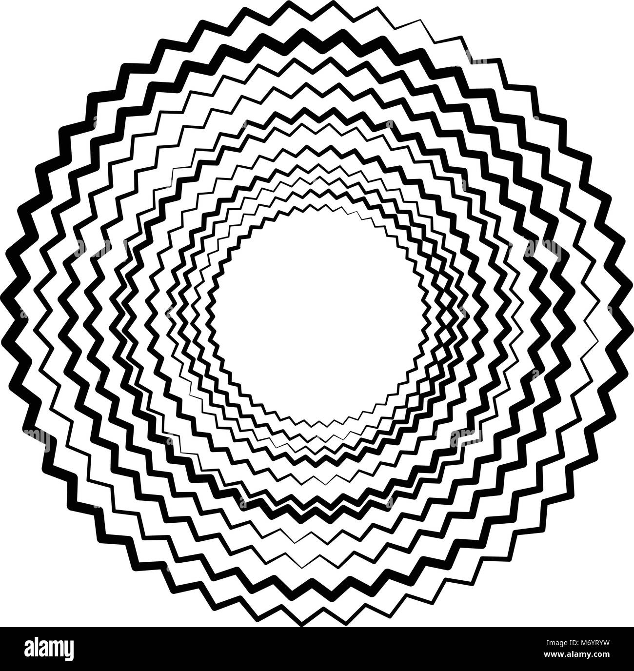 Geometric radial element. Abstract concentric, radial geometric motif ...