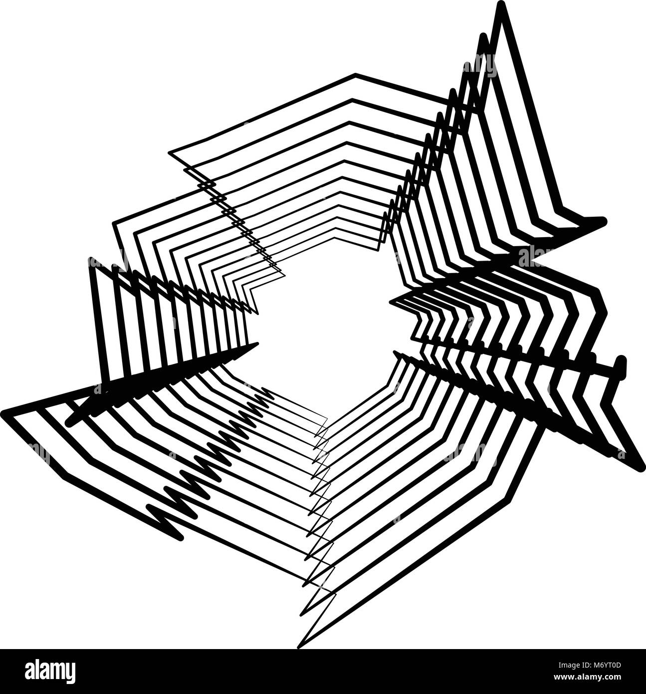 Geometric radial element. Abstract concentric, radial geometric motif ...