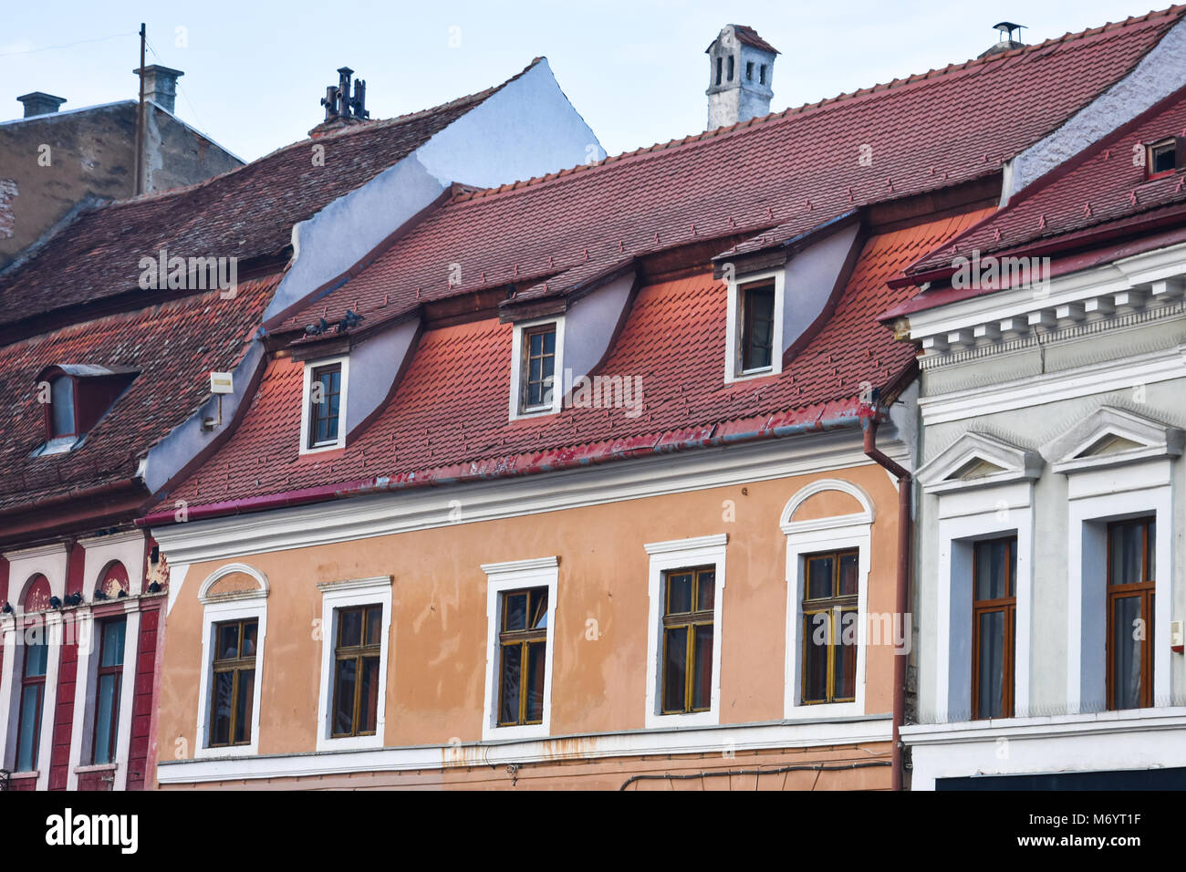 Typical romanian House with tiled roof. Brasov, Romania Stock Photo - Alamy