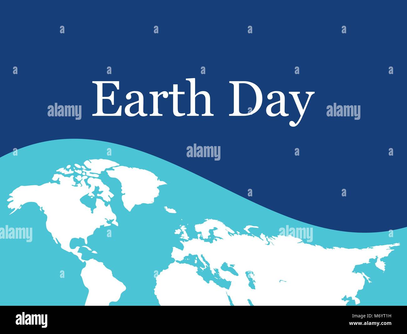 Earth Day, World map on the flag with ribbon. World Environment Day 5th ...