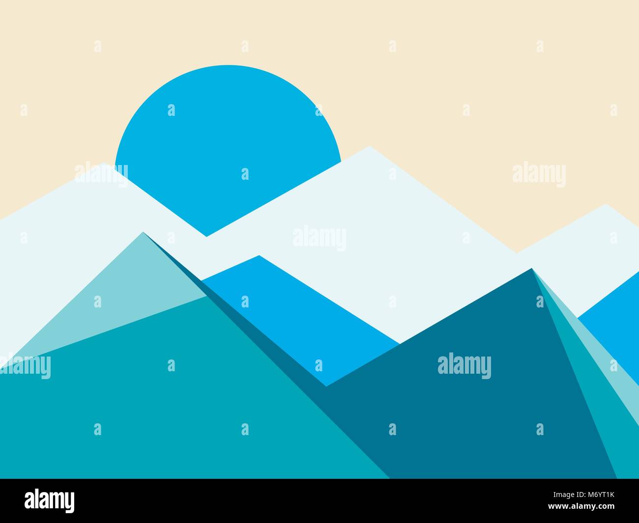 Mountain peaks landscape flat style. Vector illustration Stock Vector ...