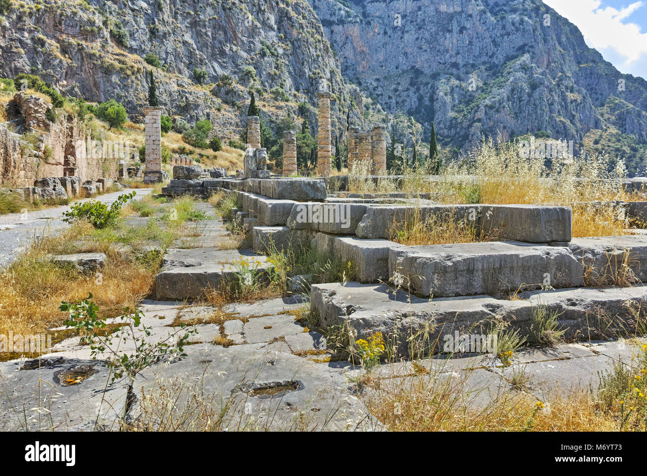 The Temple of Apollo in Ancient Greek archaeological site of Delphi ...