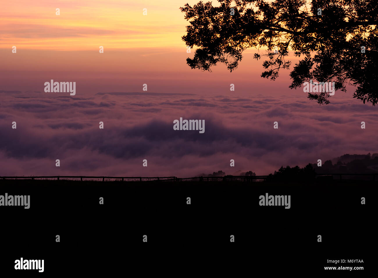 Cloud inversion over Pietermaritzburg at sunrise Stock Photo - Alamy