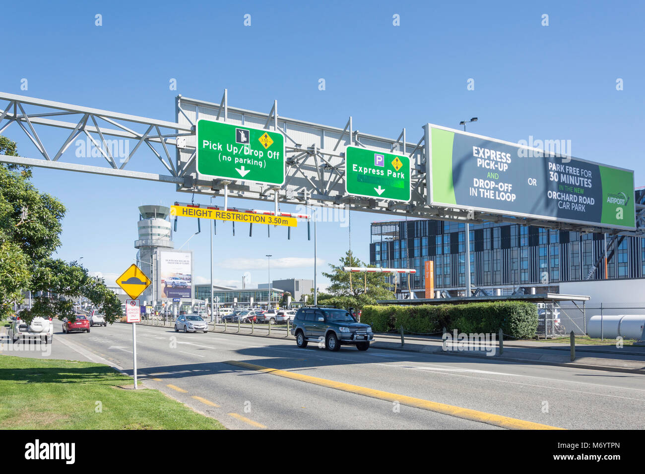Entrance road to christchurch airport sign signs harewood intern hi-res ...