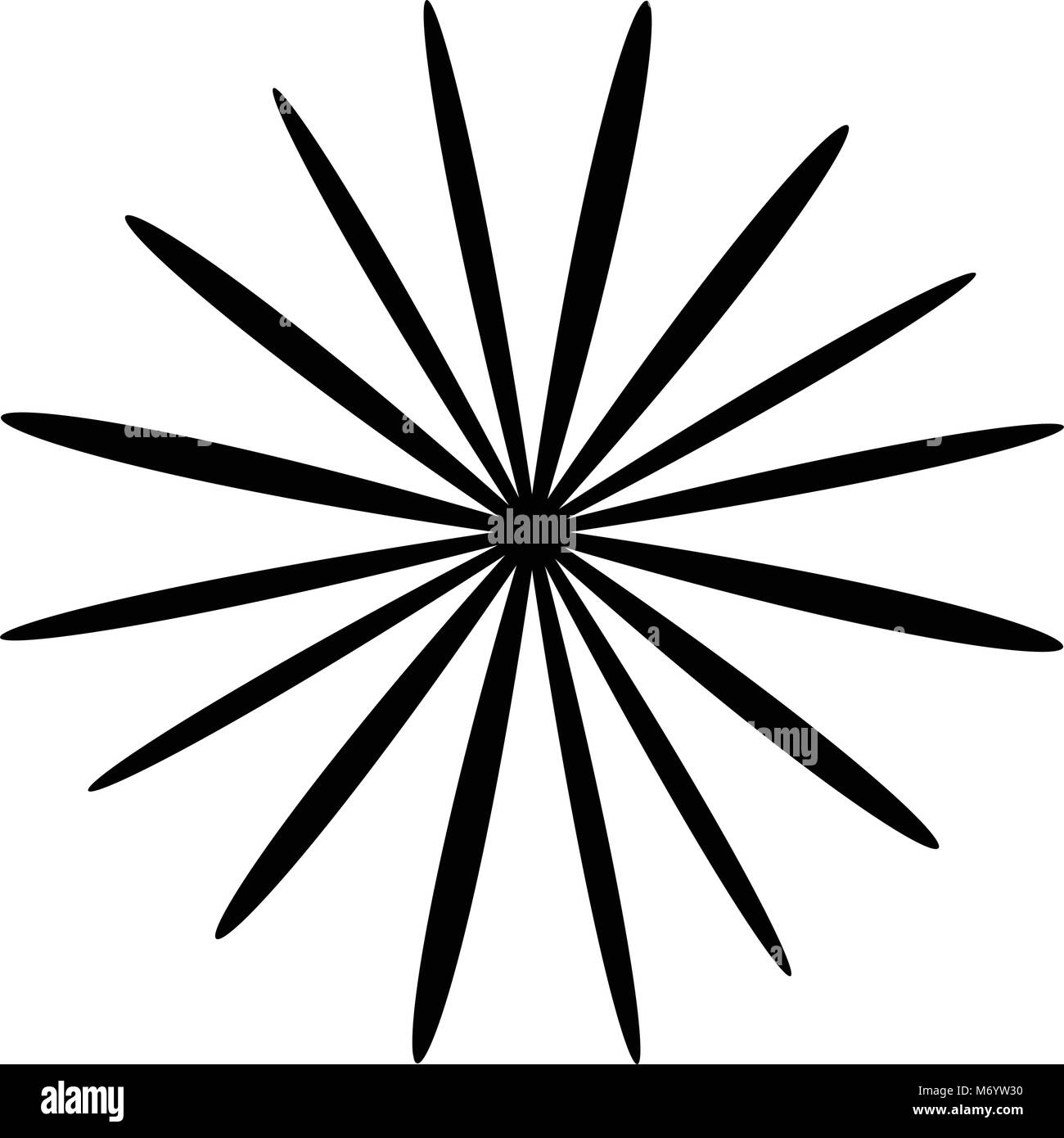 Concentric radial element. Radiating abstract geometric element Stock ...