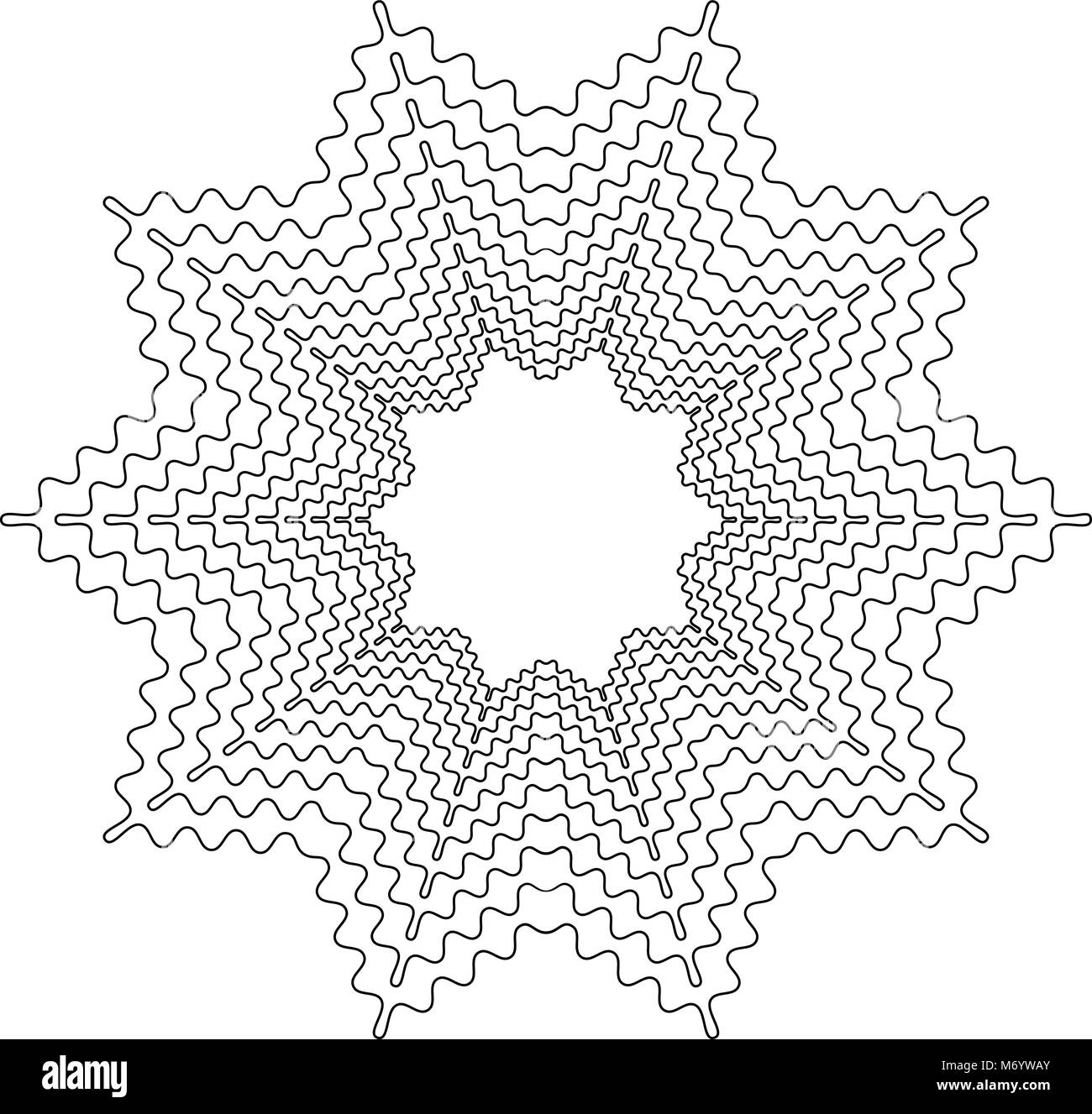 Circular, radial abstract element on white. Radiating shape with distortion Stock Vector Image ...