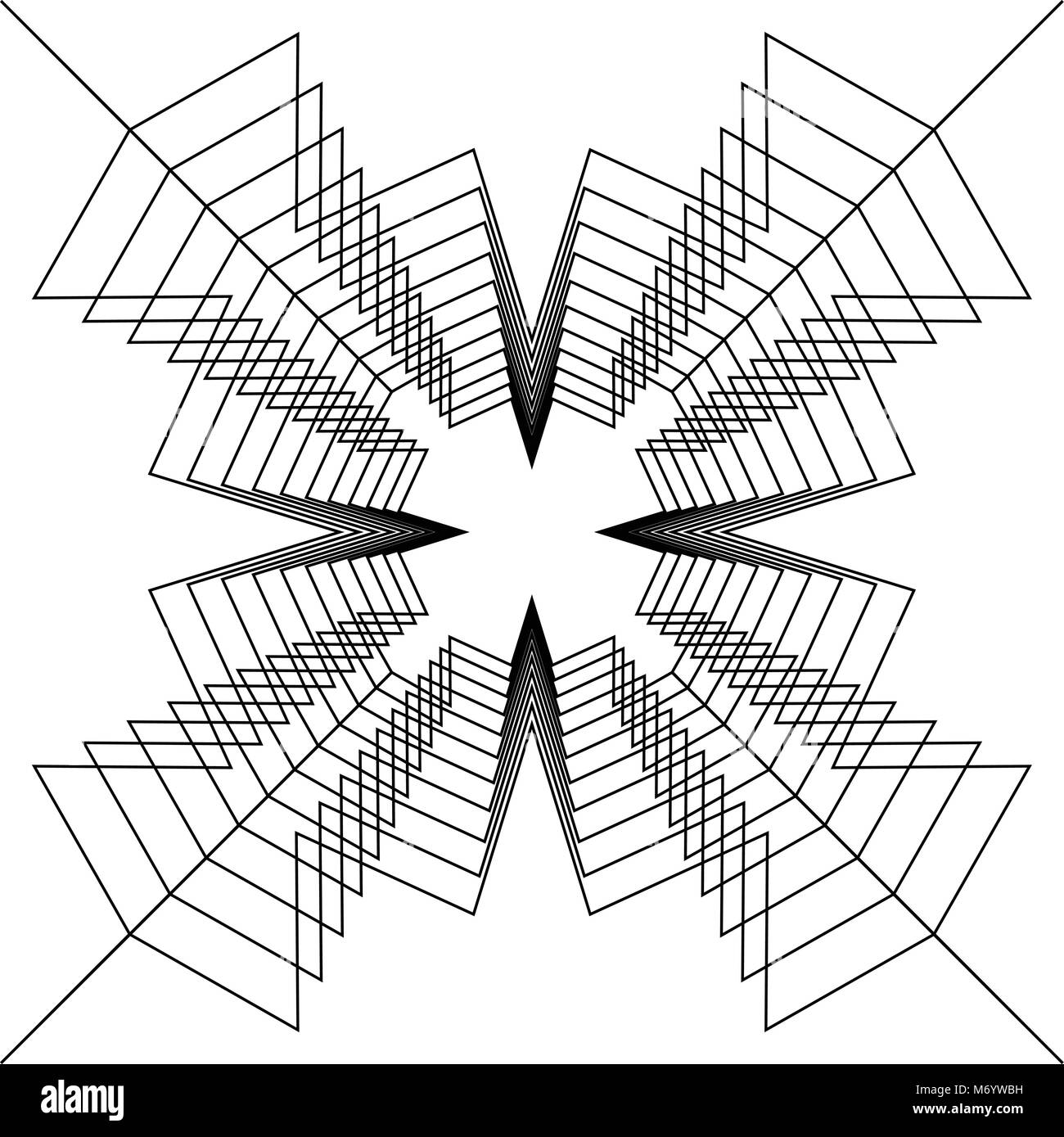 Circular, radial abstract element on white. Radiating shape with ...