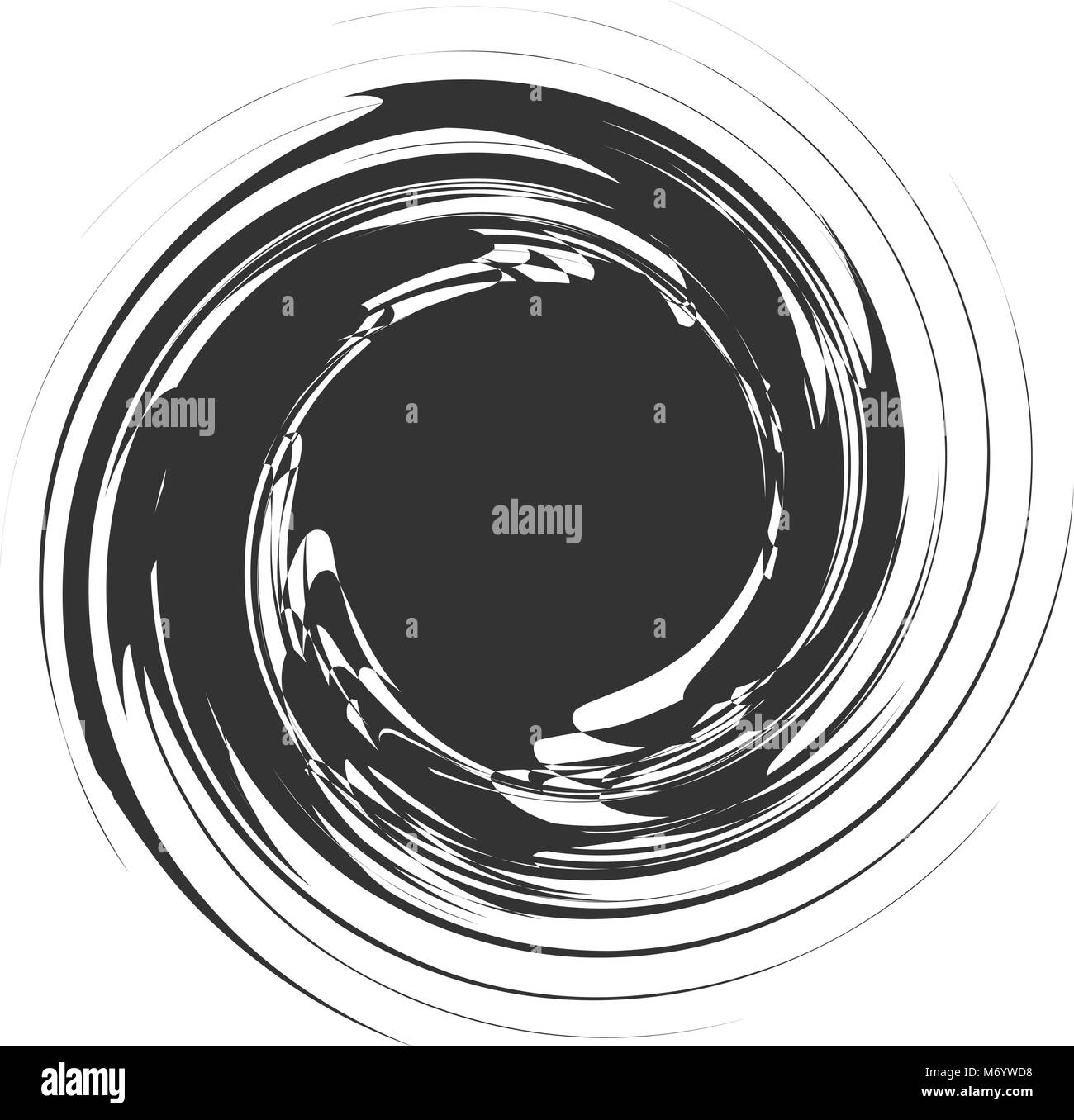 Circular, radial abstract element on white. Radiating shape with distortion Stock Vector Image ...