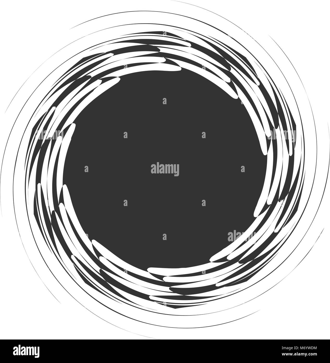 Circular, radial abstract element on white. Radiating shape with distortion Stock Vector Image ...