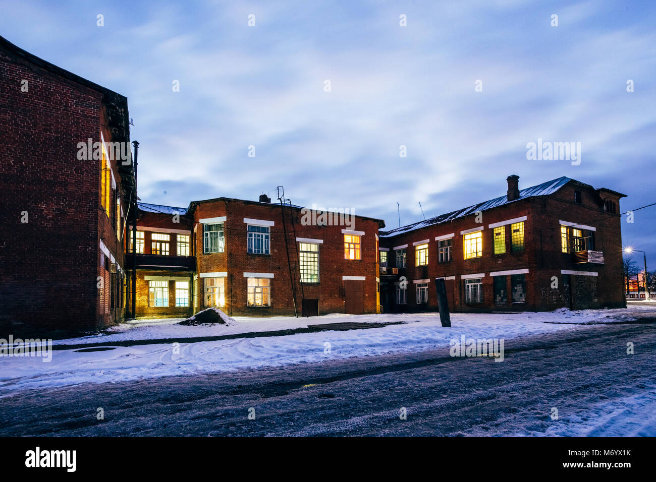 Old building Paper factory house, back side.Dobrush, Belarus Stock ...