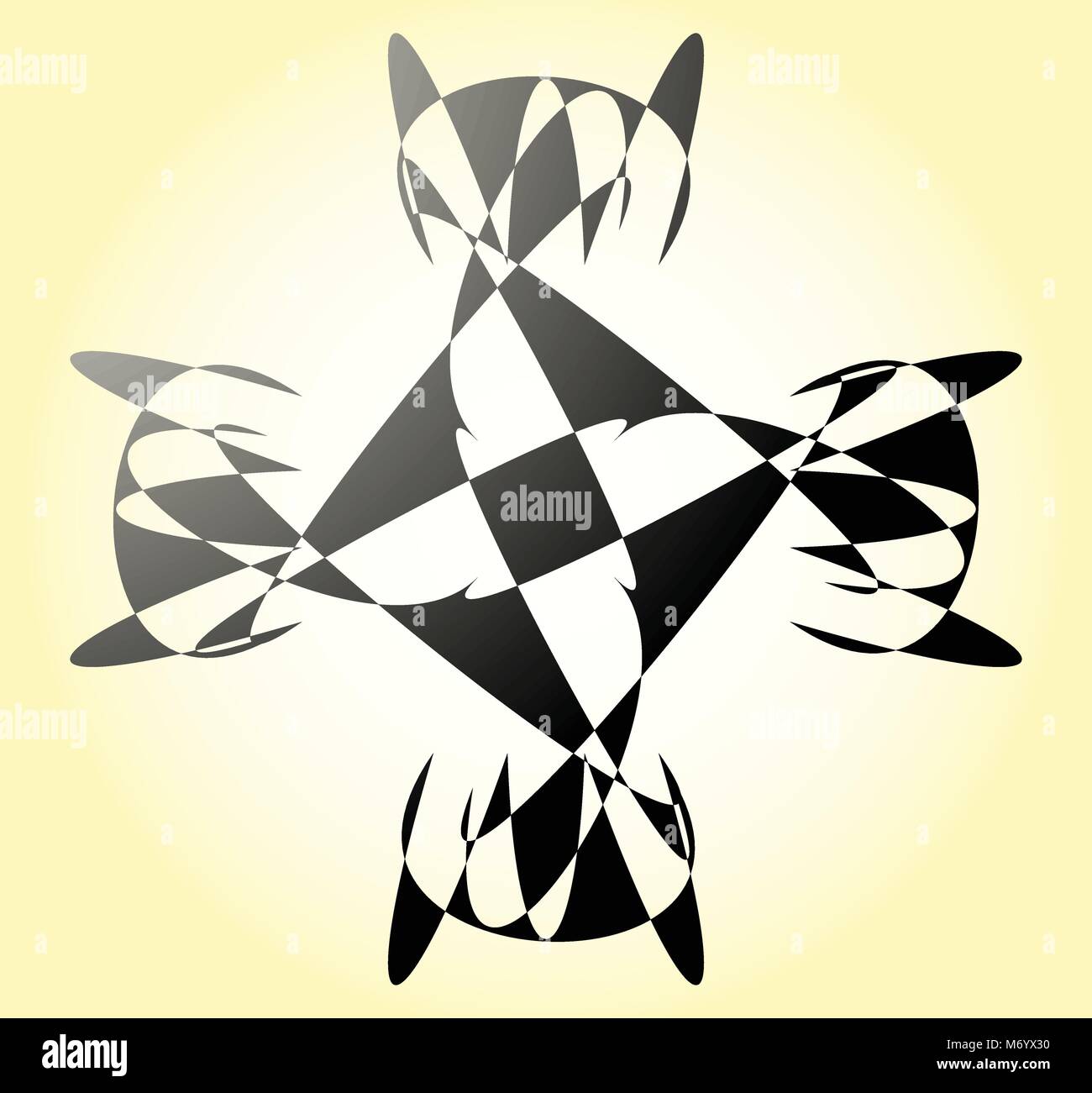 Geometric radial element. Abstract concentric, radial geometric motif ...