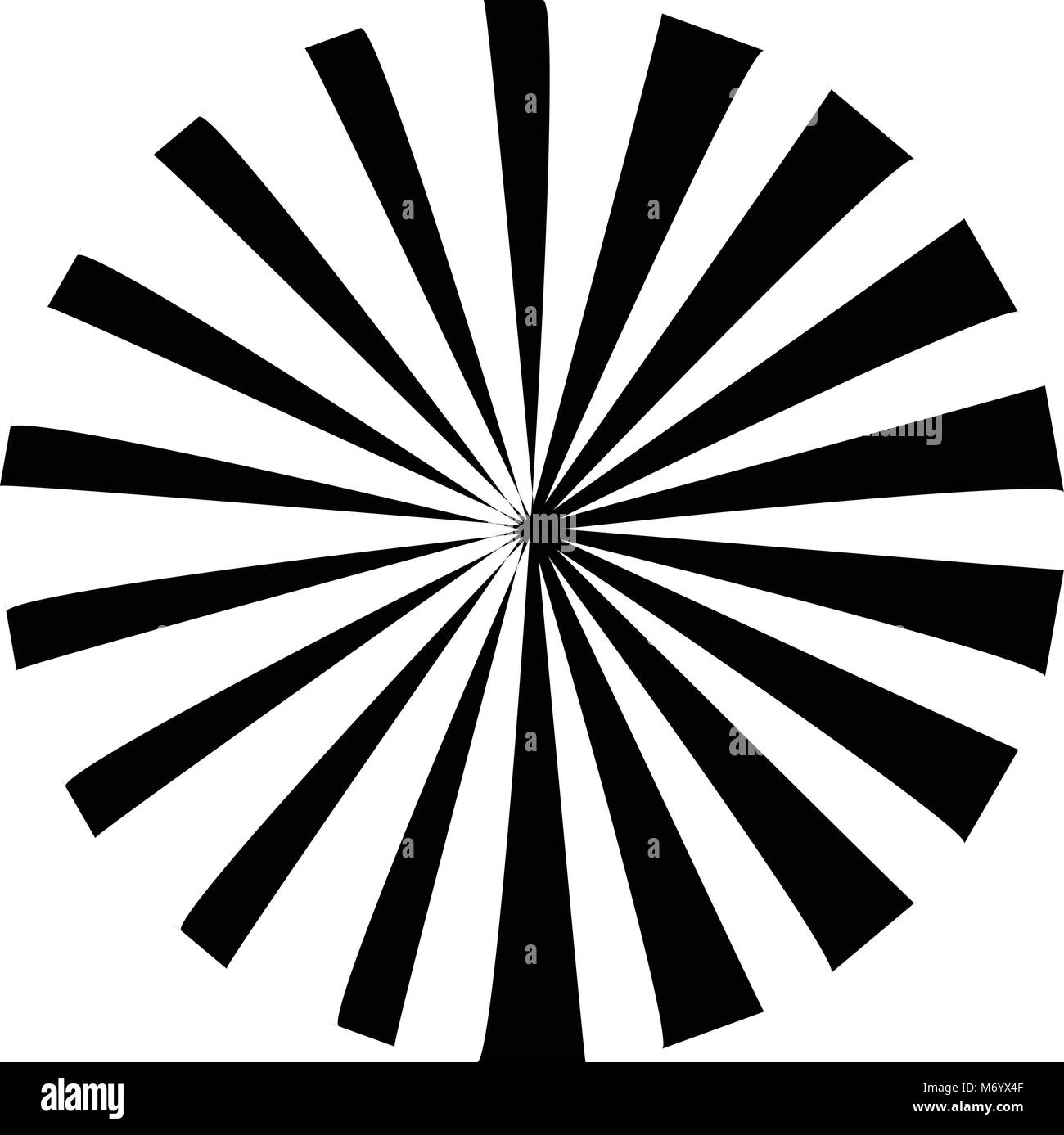 Circular, radial abstract element on white. Radiating shape with distortion Stock Vector Image ...