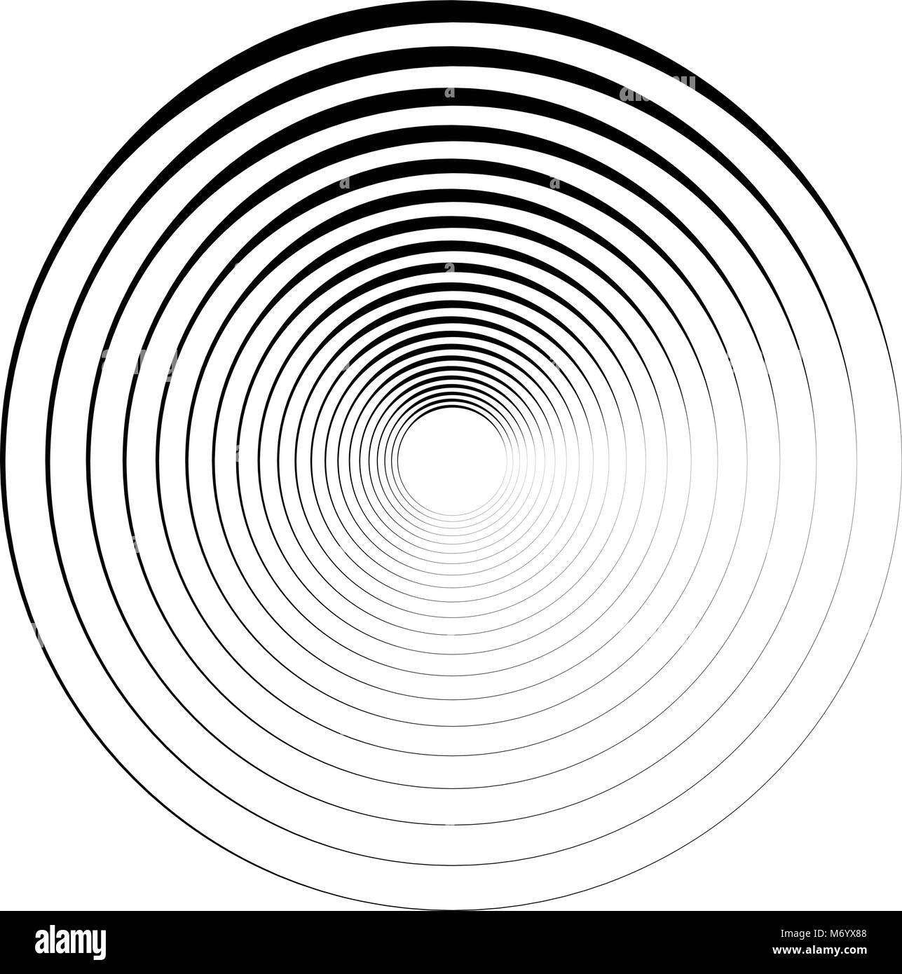 Concentric radial element. Radiating abstract geometric element Stock ...