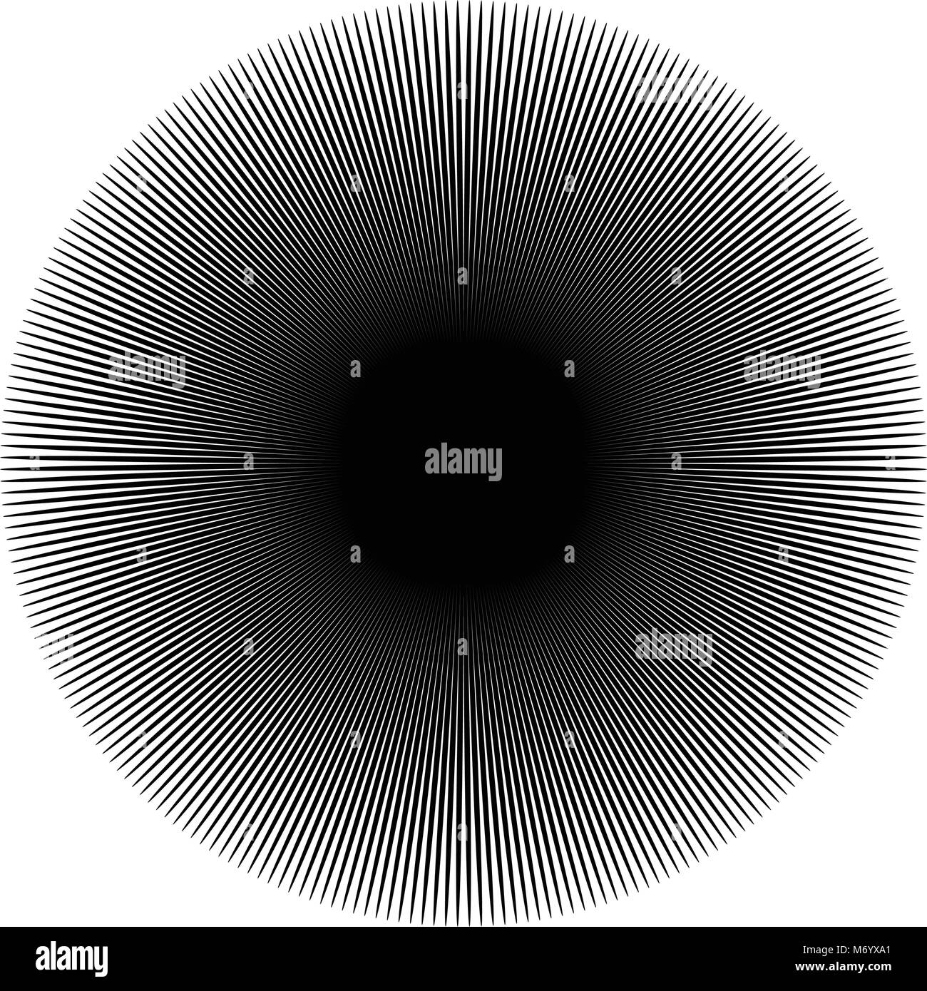 Concentric radial element. Radiating abstract geometric element Stock ...