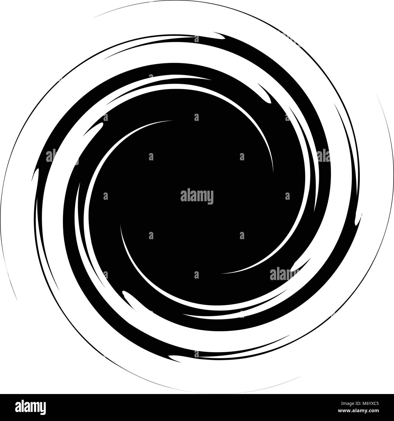 Circular, radial abstract element on white. Radiating shape with ...