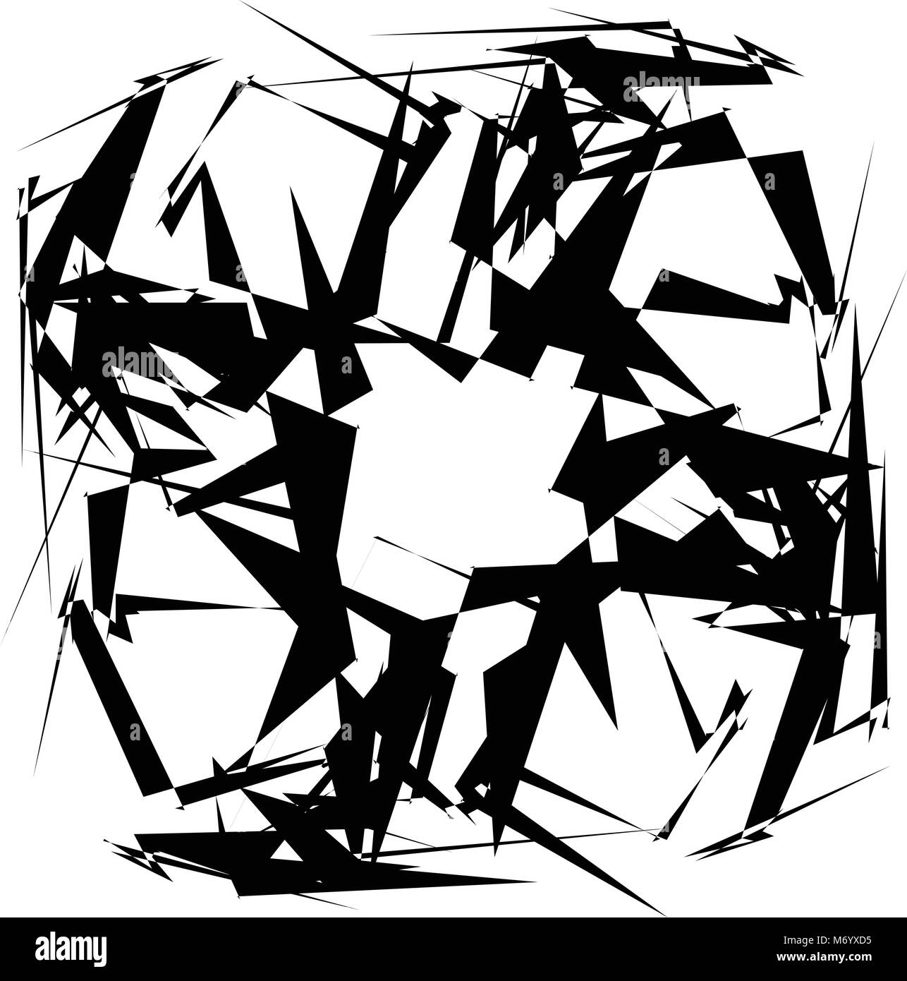 Circular, radial abstract element on white. Radiating shape with ...