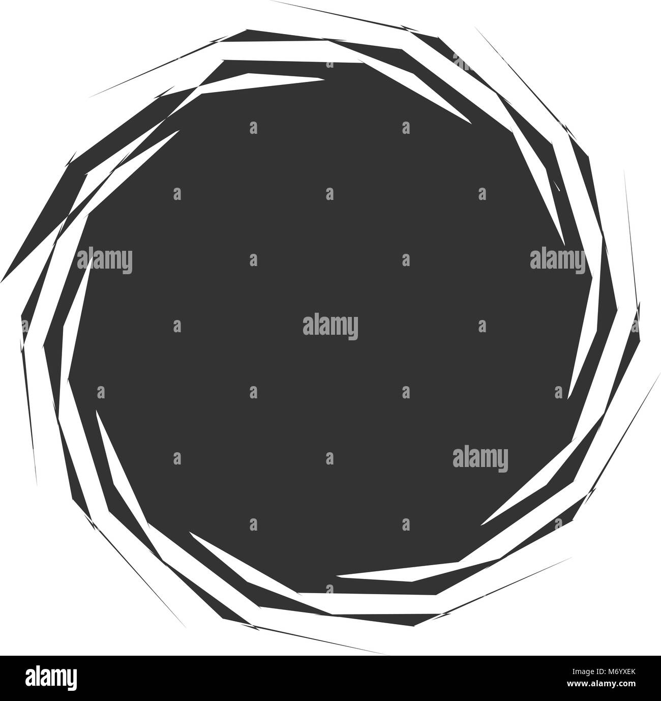 Circular, radial abstract element on white. Radiating shape with distortion Stock Vector Image ...