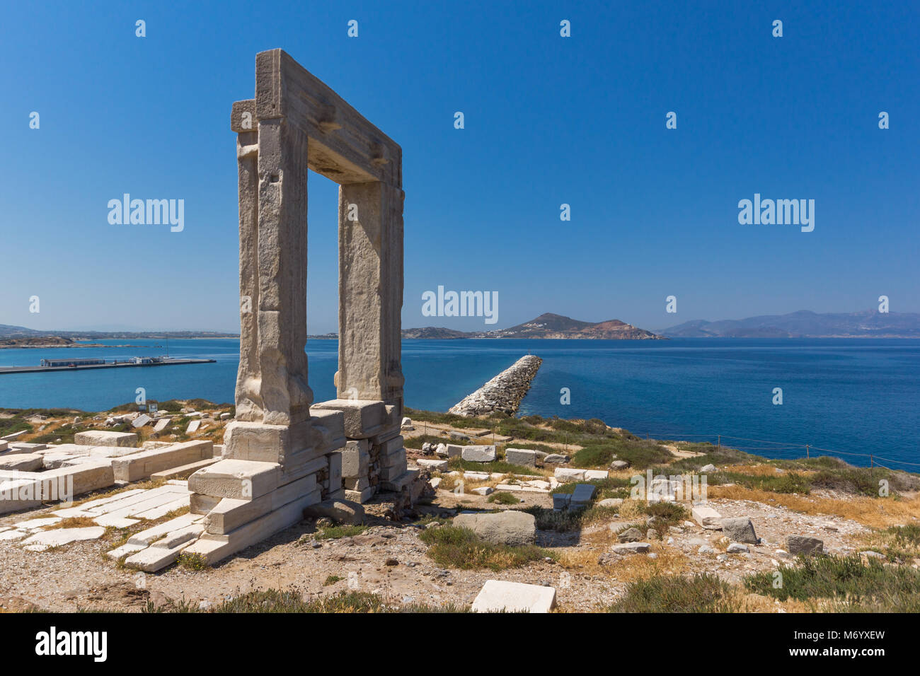 Ruins of Portara, Apollo Temple Entrance, Naxos Island, Cyclades ...