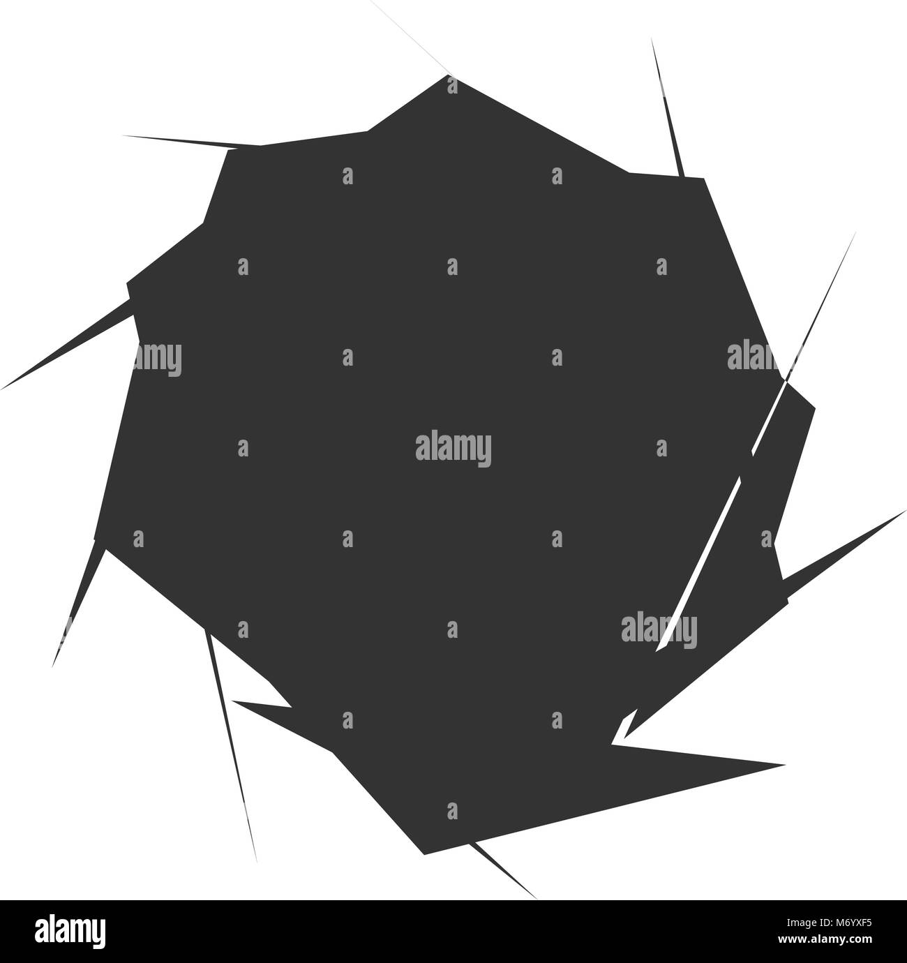 Circular, radial abstract element on white. Radiating shape with ...