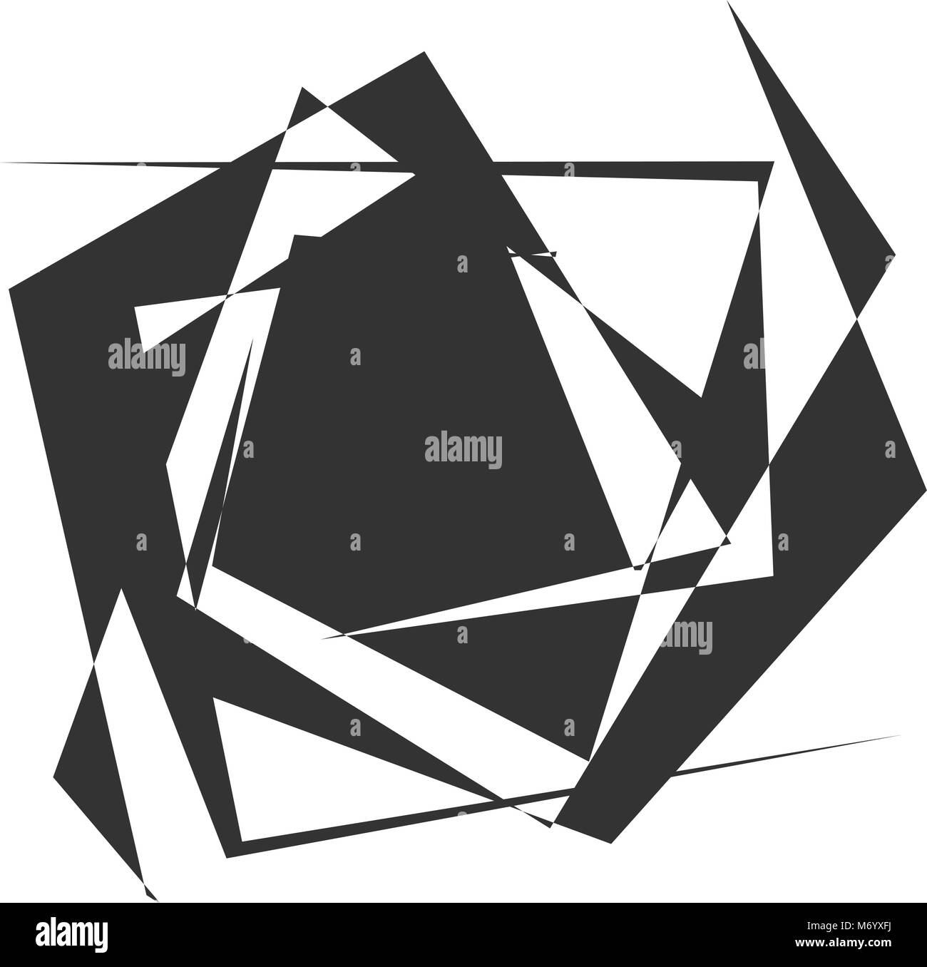 Circular, radial abstract element on white. Radiating shape with ...