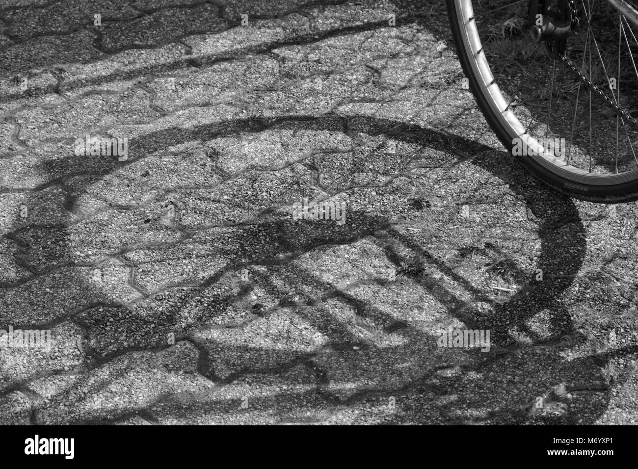 Bicycle and shadow Stock Photo - Alamy