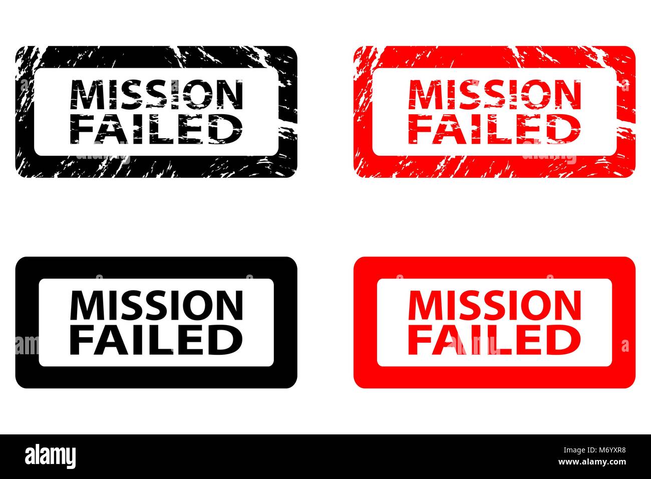 Mission failed - rubber stamp - vector - black and red Stock Vector ...