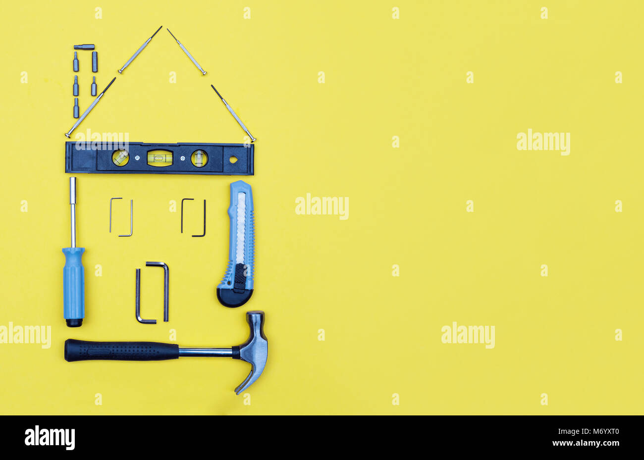 Selection of tools in the shape of a house Stock Photo - Alamy