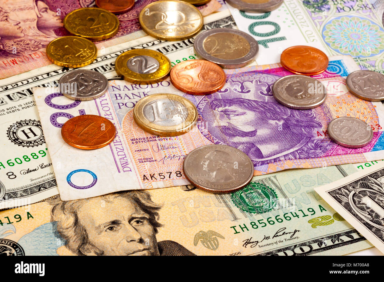 Foreign currencies notes coins hi-res stock photography and images - Alamy