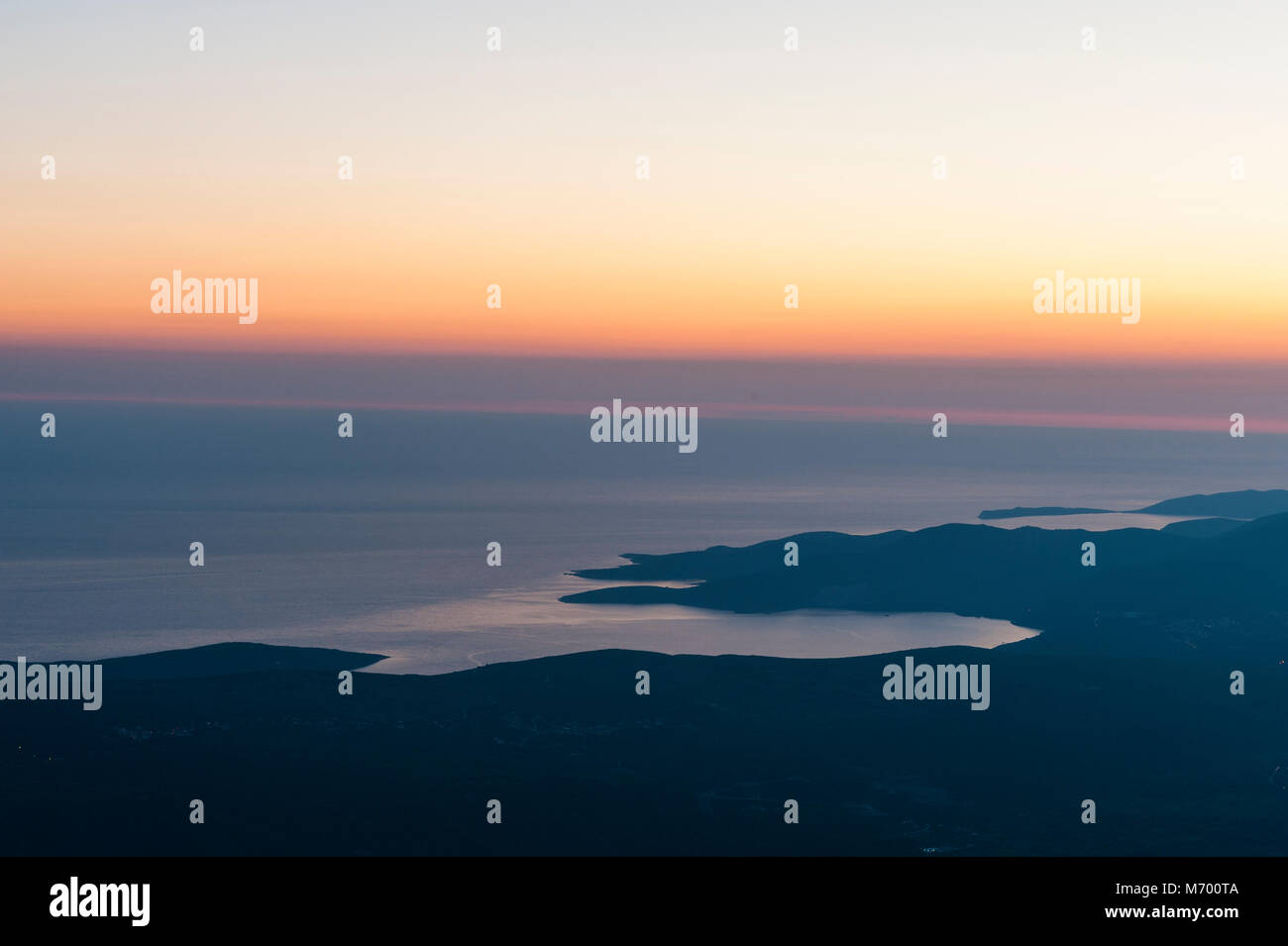 Amazing aerial view on Zaliv Trašte and the entrance of the Bay of ...