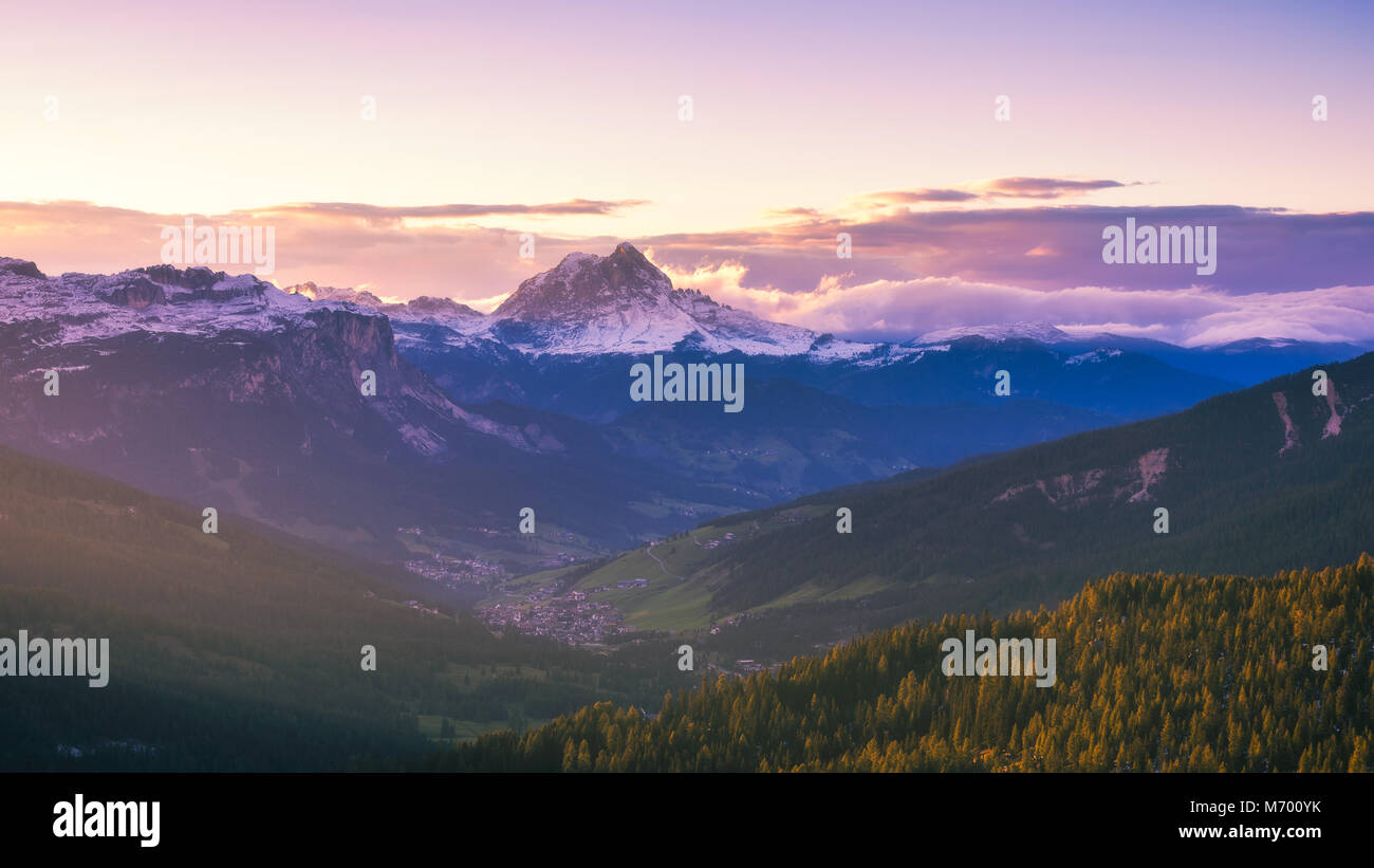 Great view of the National Park Dolomites (Dolomiti), famous location ...