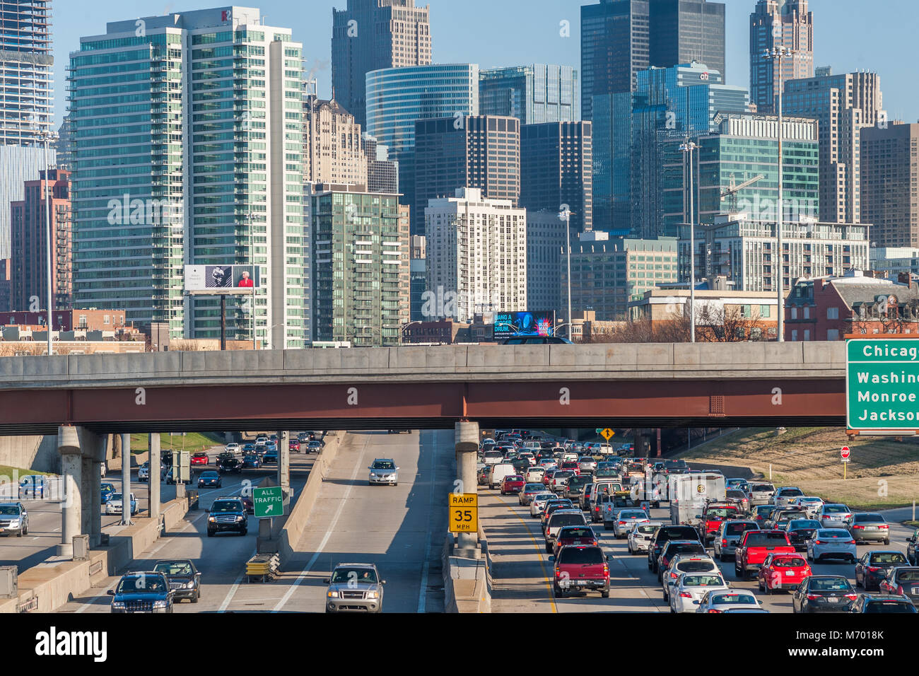 Kennedy expressway in downtown Chicago Stock Photo - Alamy