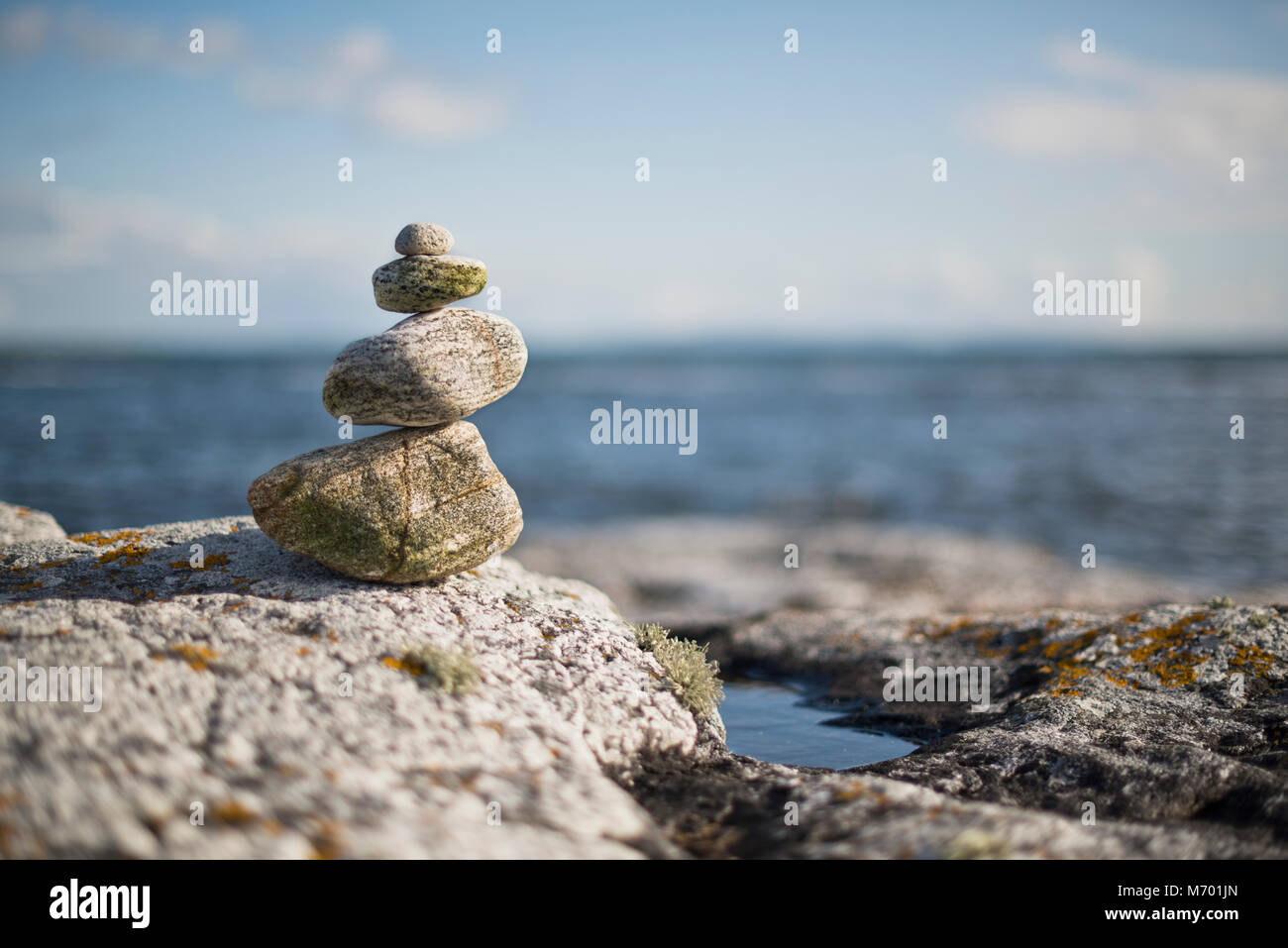 Stack of pebble on the beach Stock Photo - Alamy