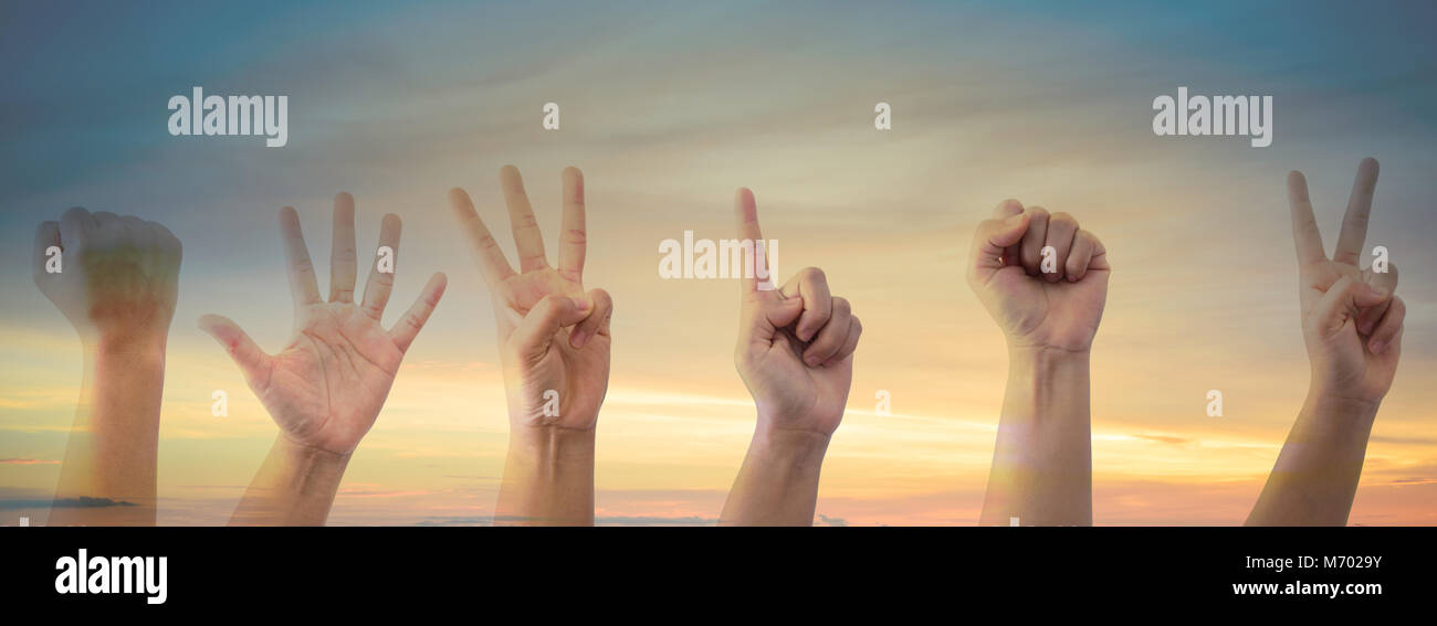 Close up hand symbol on white background Stock Photo - Alamy