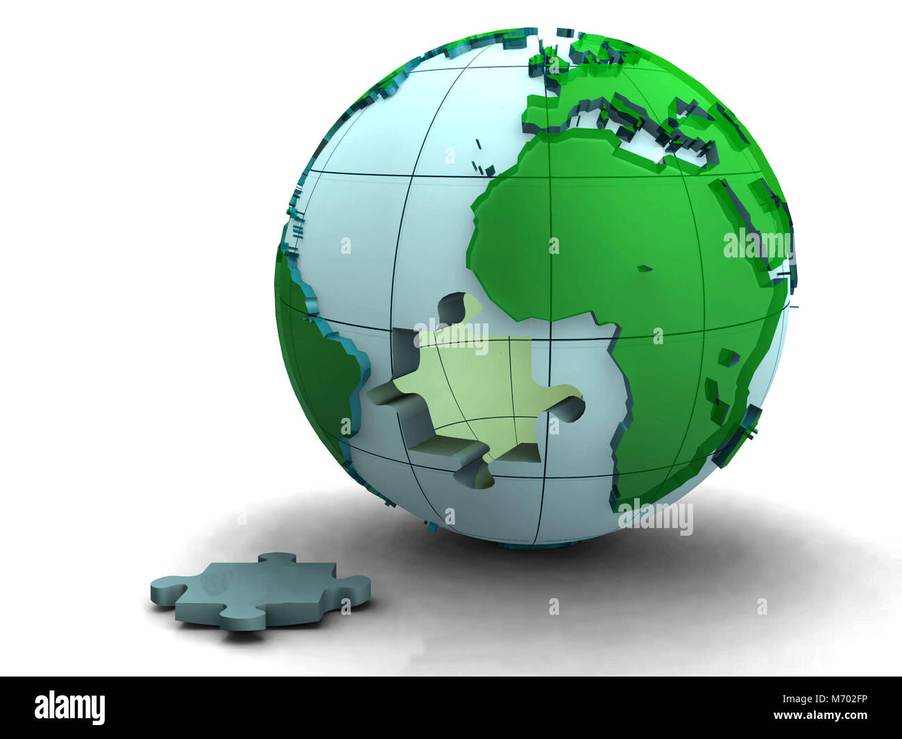 earth and puzzle Stock Photo - Alamy