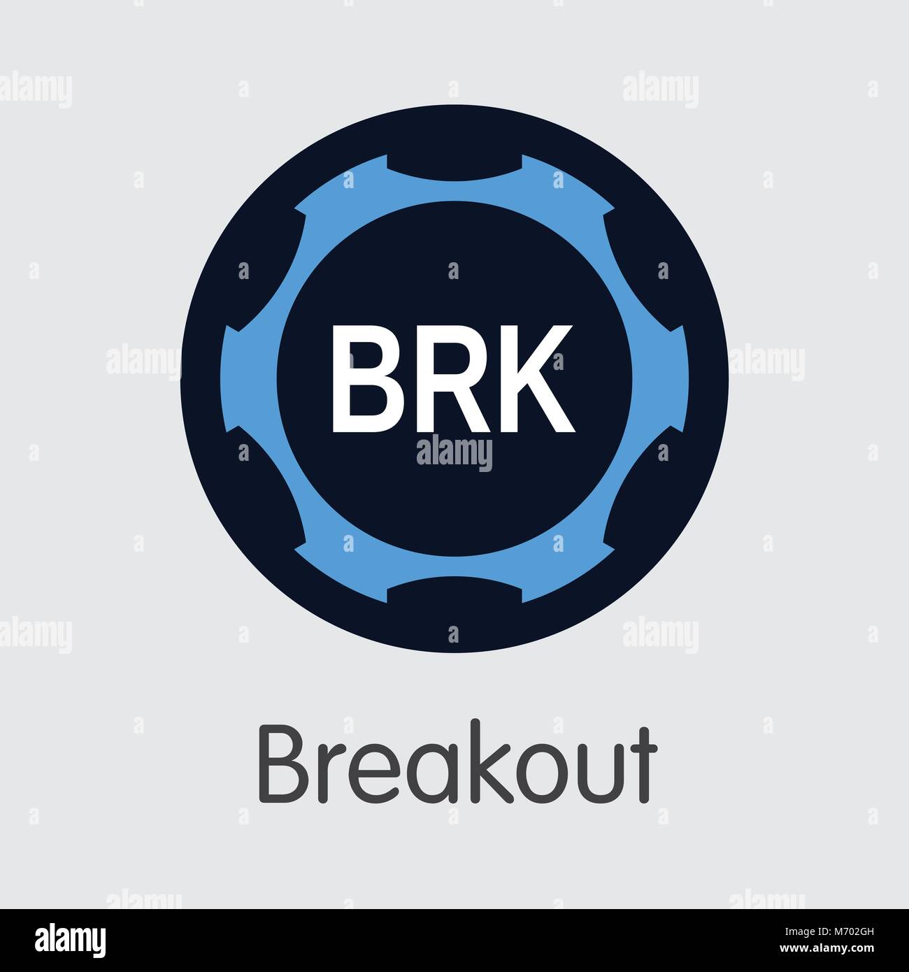 Breakout Virtual Currency Coin. Vector Symbol of BRK Stock Vector Image ...
