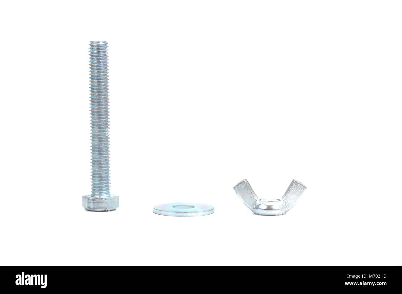 A bolt with a six sided head, Hex screw bolt isolated on white ...