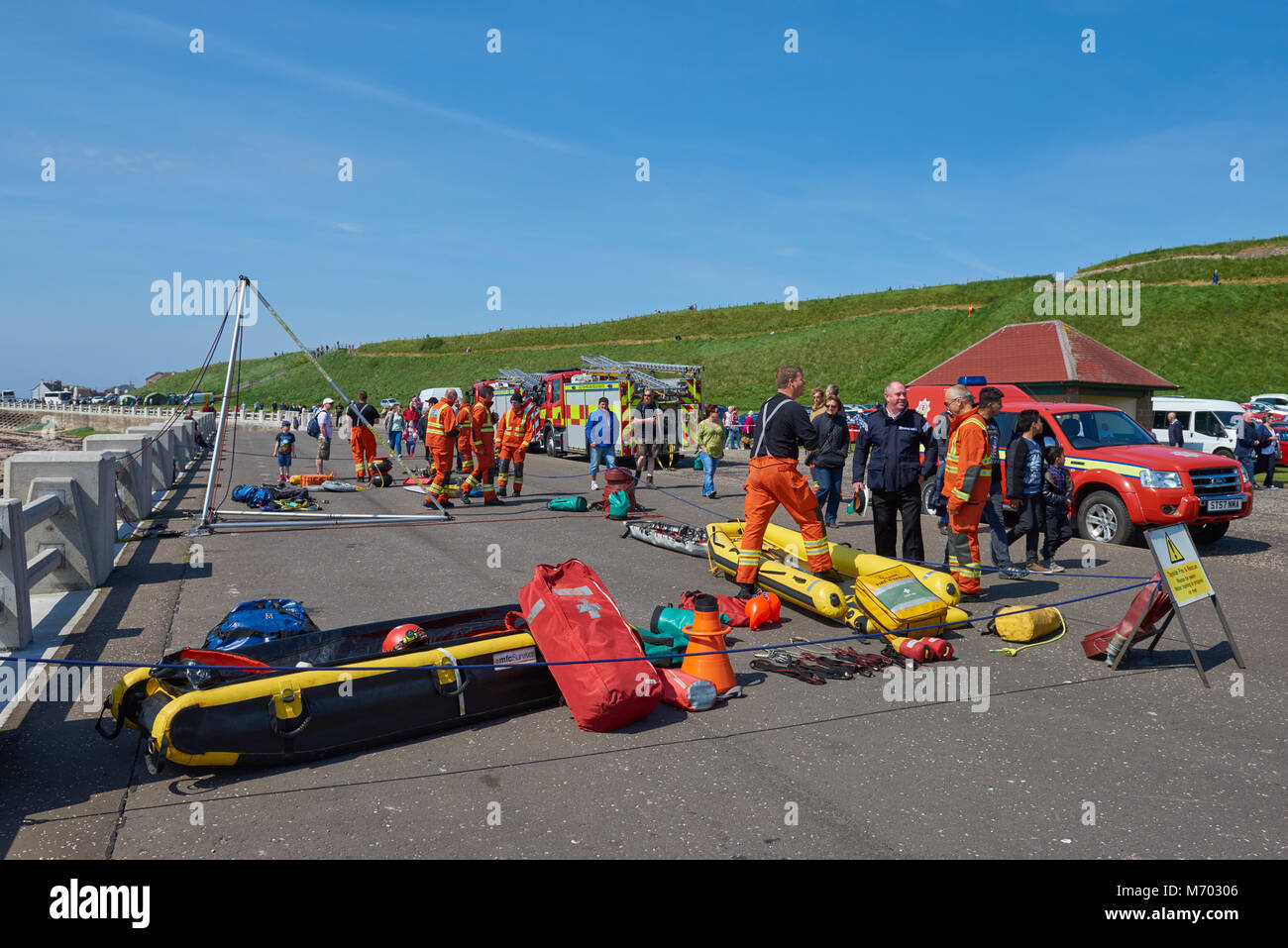 Tayside Fire and Rescue Team demonstrate their skills at a public event ...