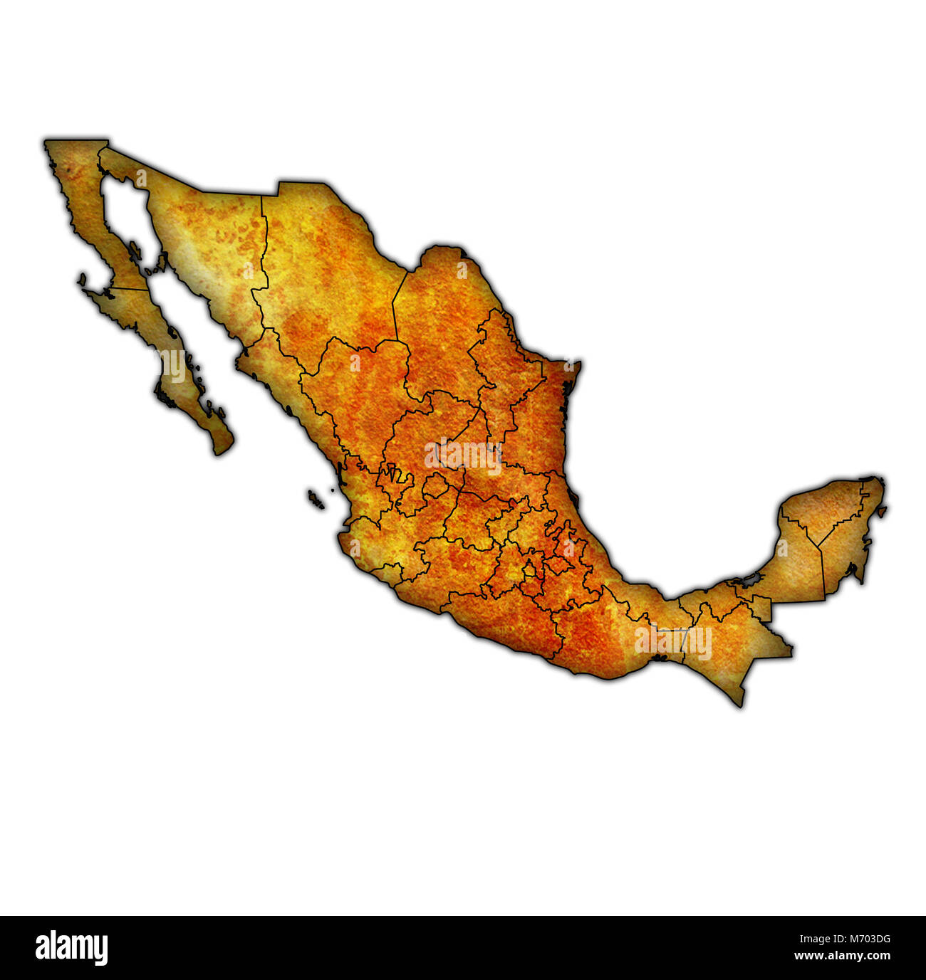 Mexico political map border hi-res stock photography and images - Alamy