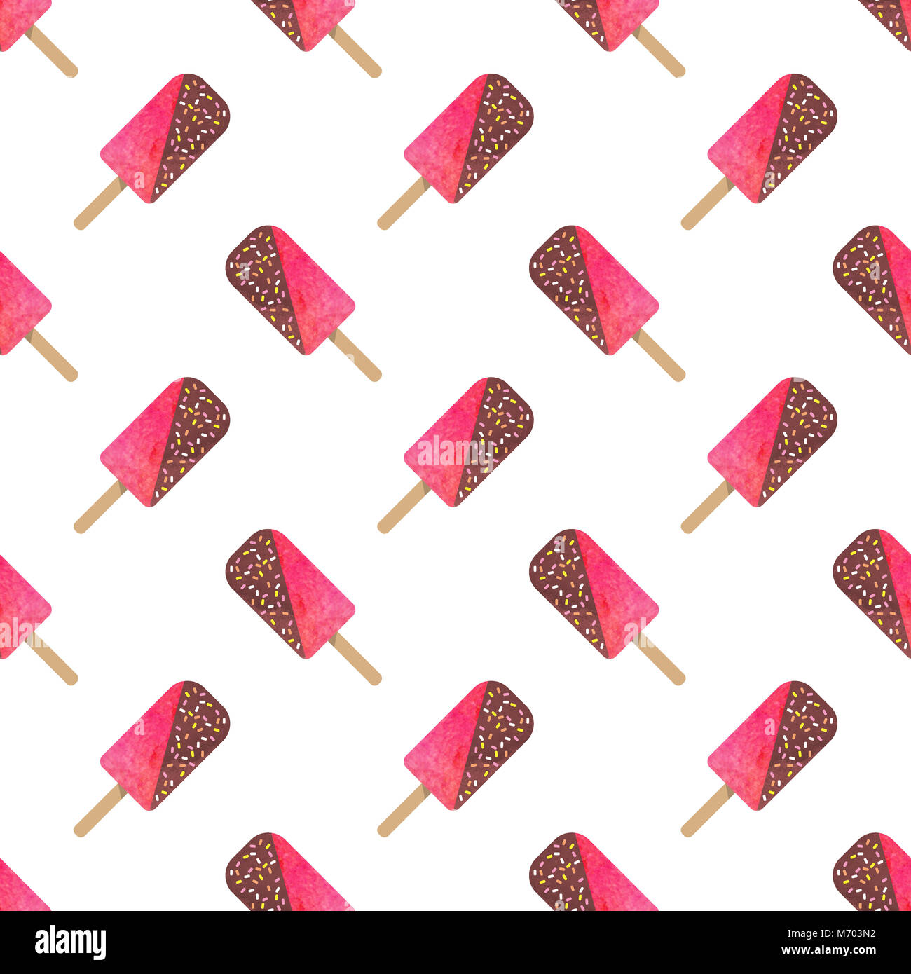 Seamless background image colorful watercolor texture popsicle pattern ...
