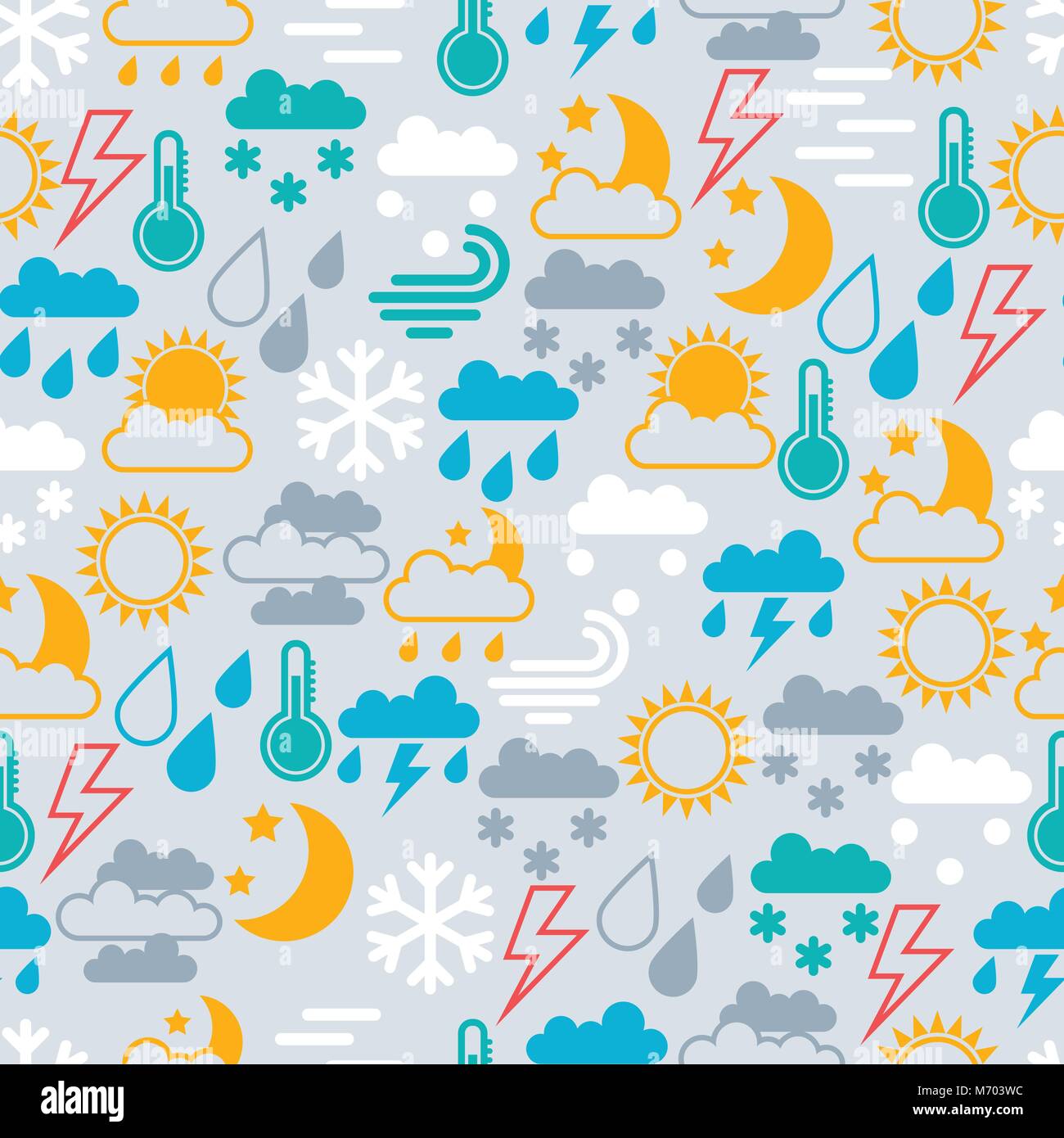 Seamless pattern of weather icons Stock Vector Image & Art - Alamy