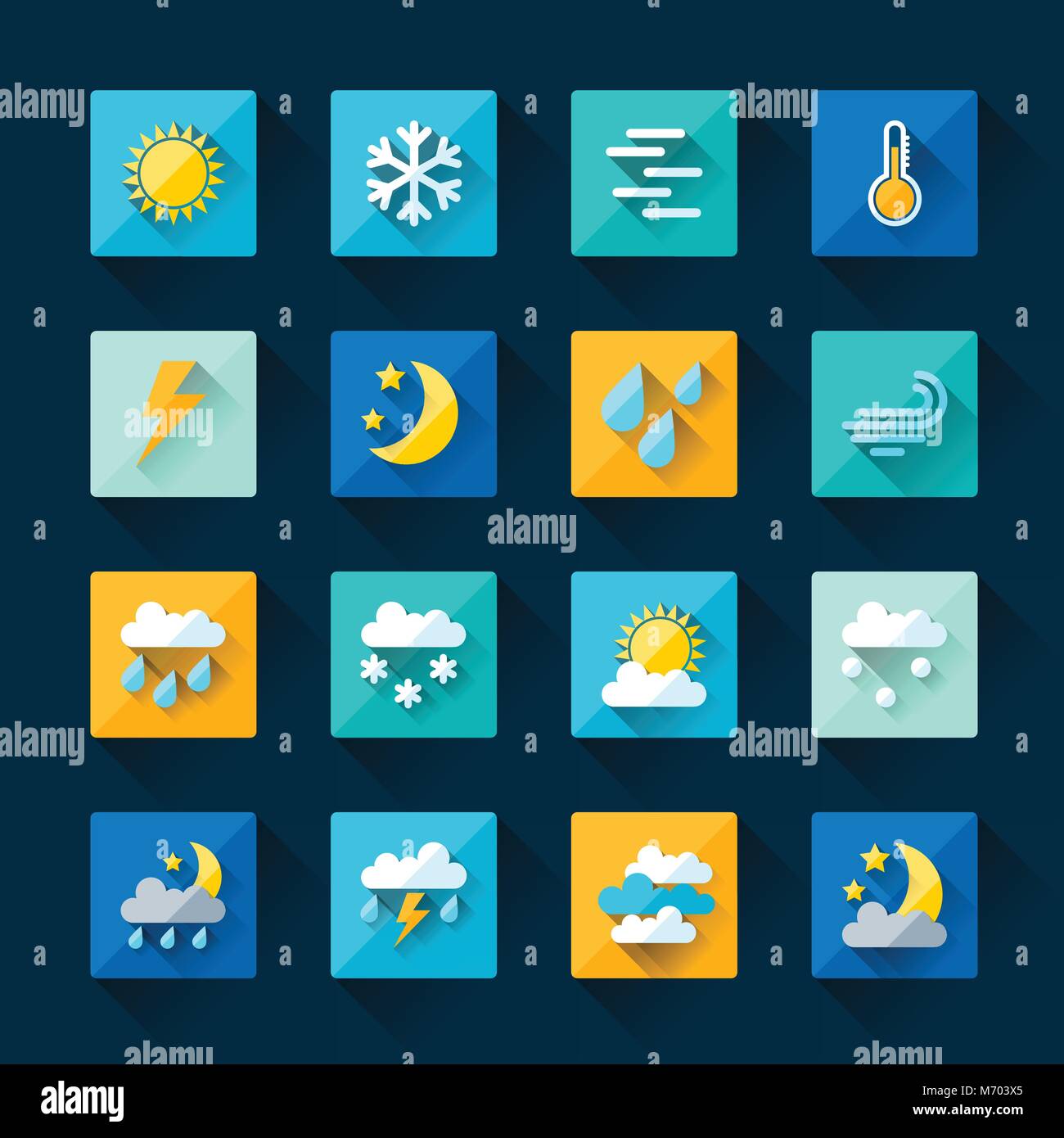 Weather icons set in flat design style Stock Vector Image & Art - Alamy