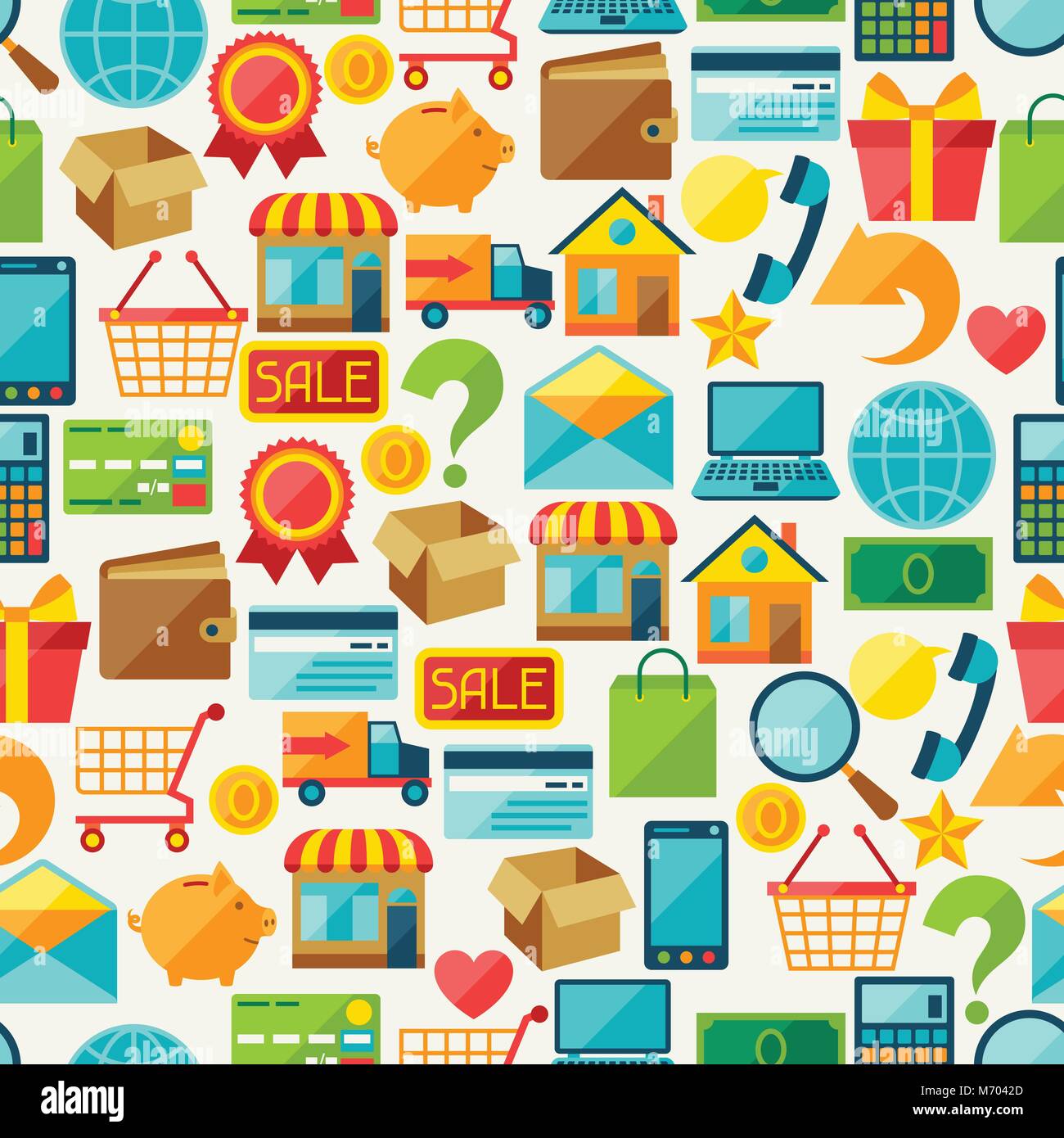 Shopping cart seamless Stock Vector Images - Alamy